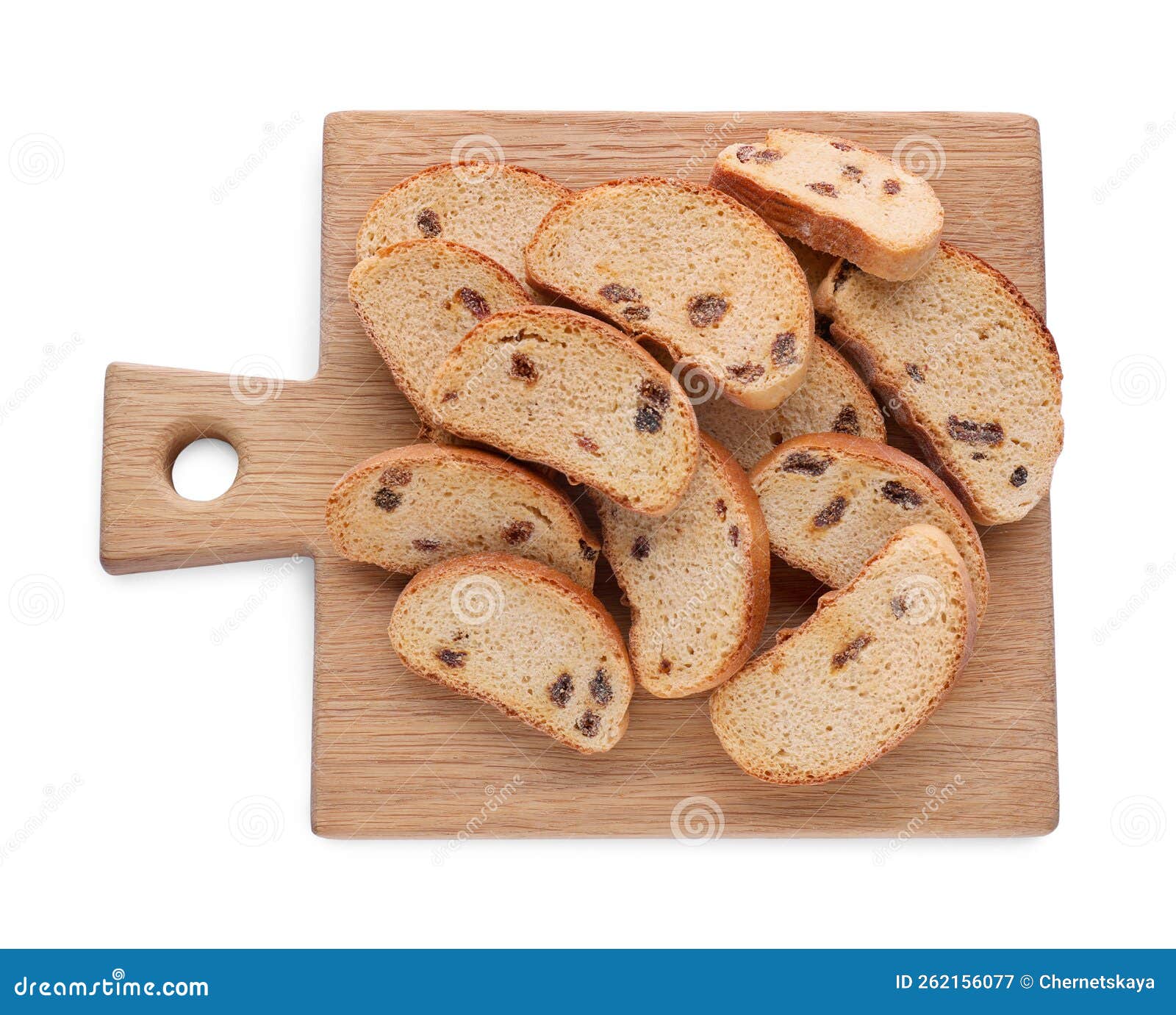 Sweet Hard Chuck Crackers with Raisins on White Background, Top View ...