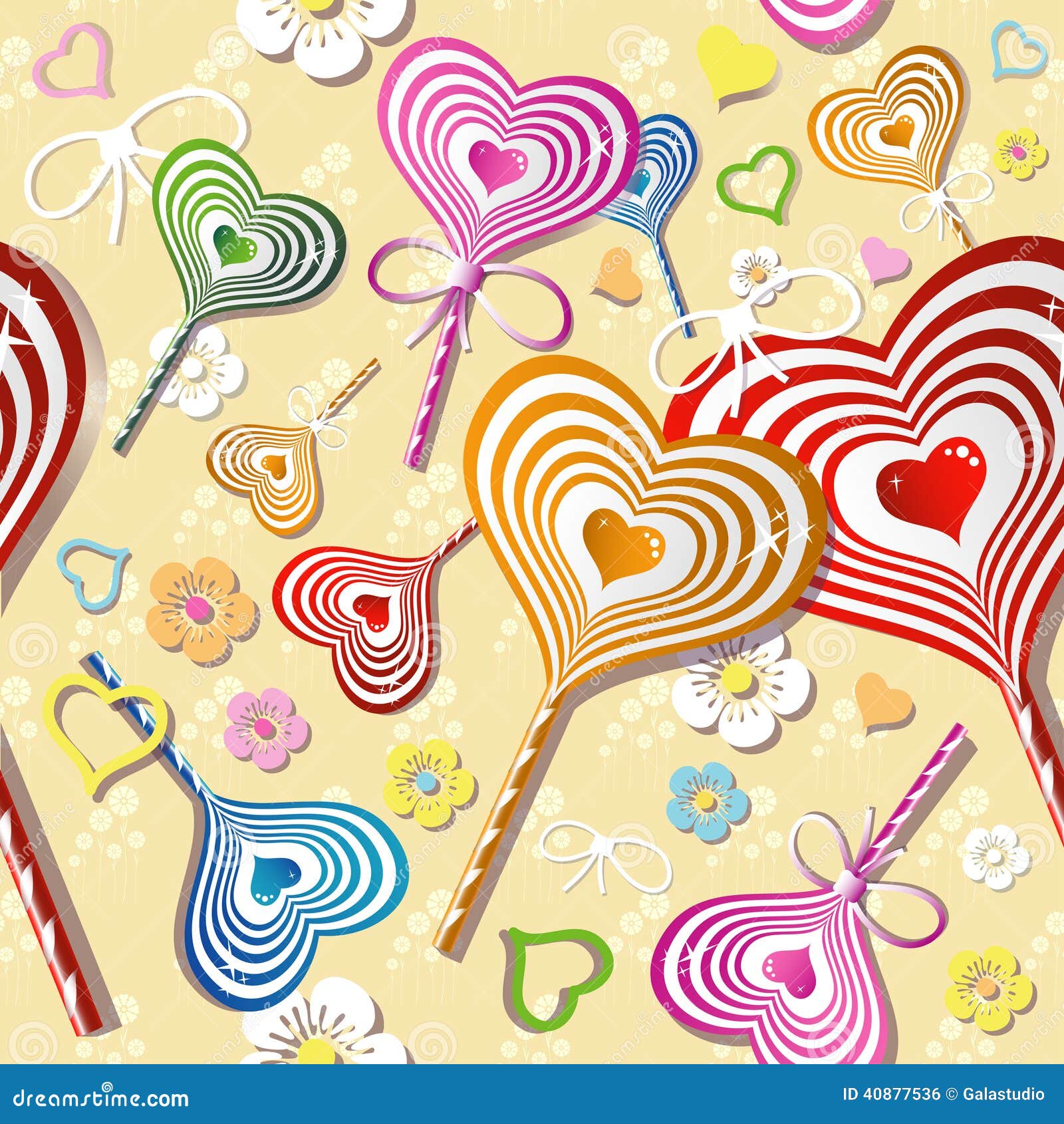 Sweet Heart Pattern, Old Paper. Stock Illustration - Illustration of ...