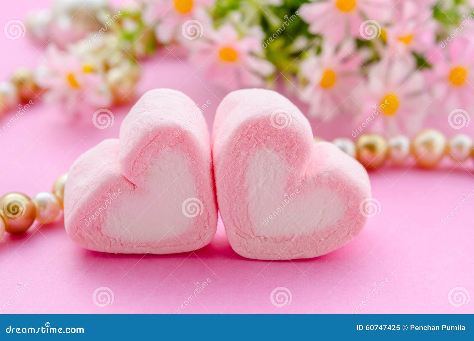Sweet Heart Shape of Marshmallows. Stock Image - Image of flower ...