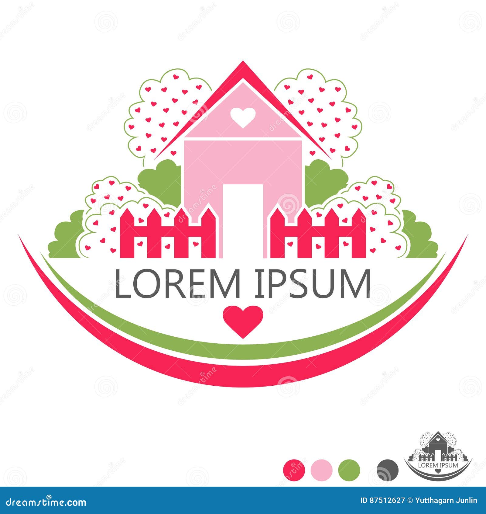 Sweet Home Logo - Vector stock vector. Illustration of flora - 87512627