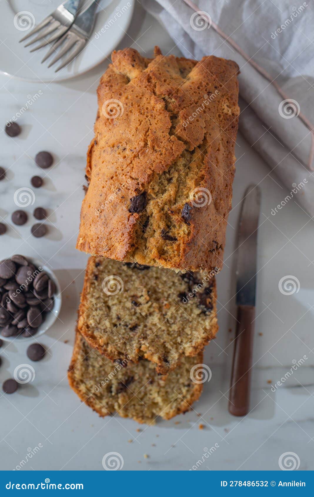 Sweet Home Made Chocolate Sponge Cake with Chocolate Chips Stock Photo ...