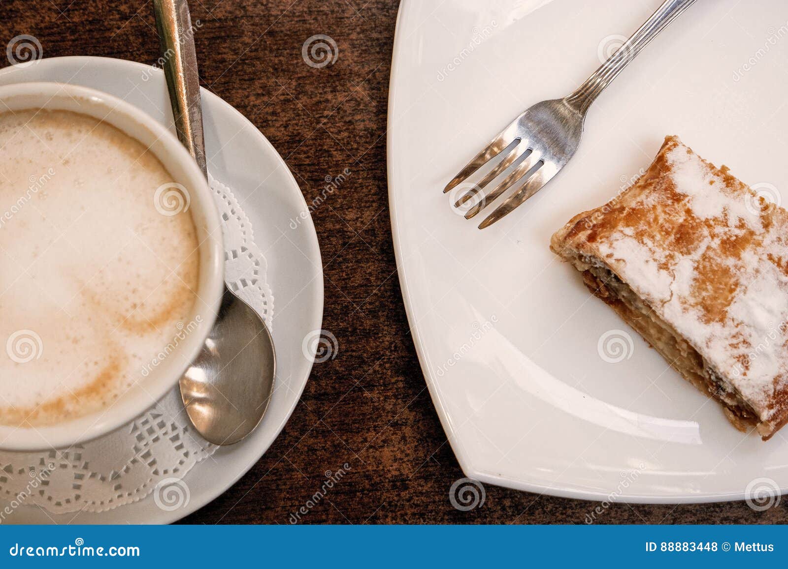 Sweet Homemade Cake with Fork Closeup View Stock Photo - Image of table ...