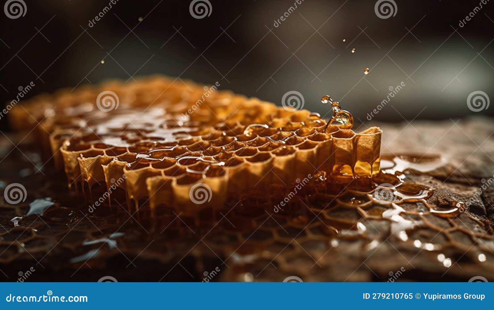 Sweet Honeycomb Pattern in Nature Hexagon Shape, Buzzing with Bees ...