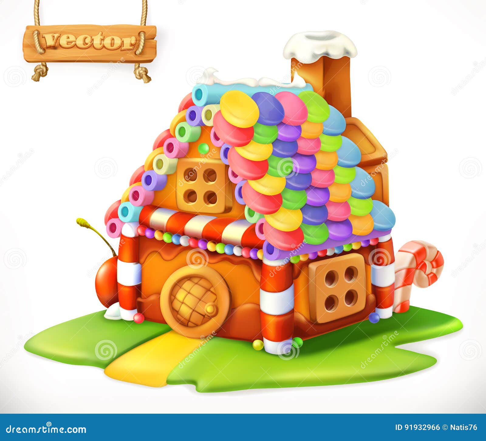 Sweet house. vector icon stock vector. Illustration of ginger - 91932966