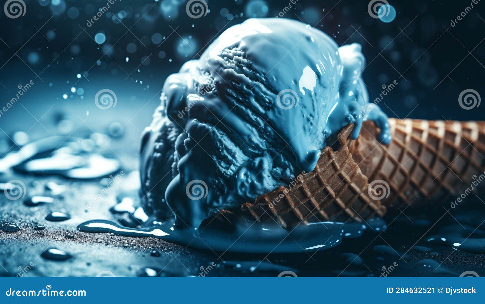 Sweet Ice Cream Drop Melts into Refreshing Liquid Chocolate Shape ...