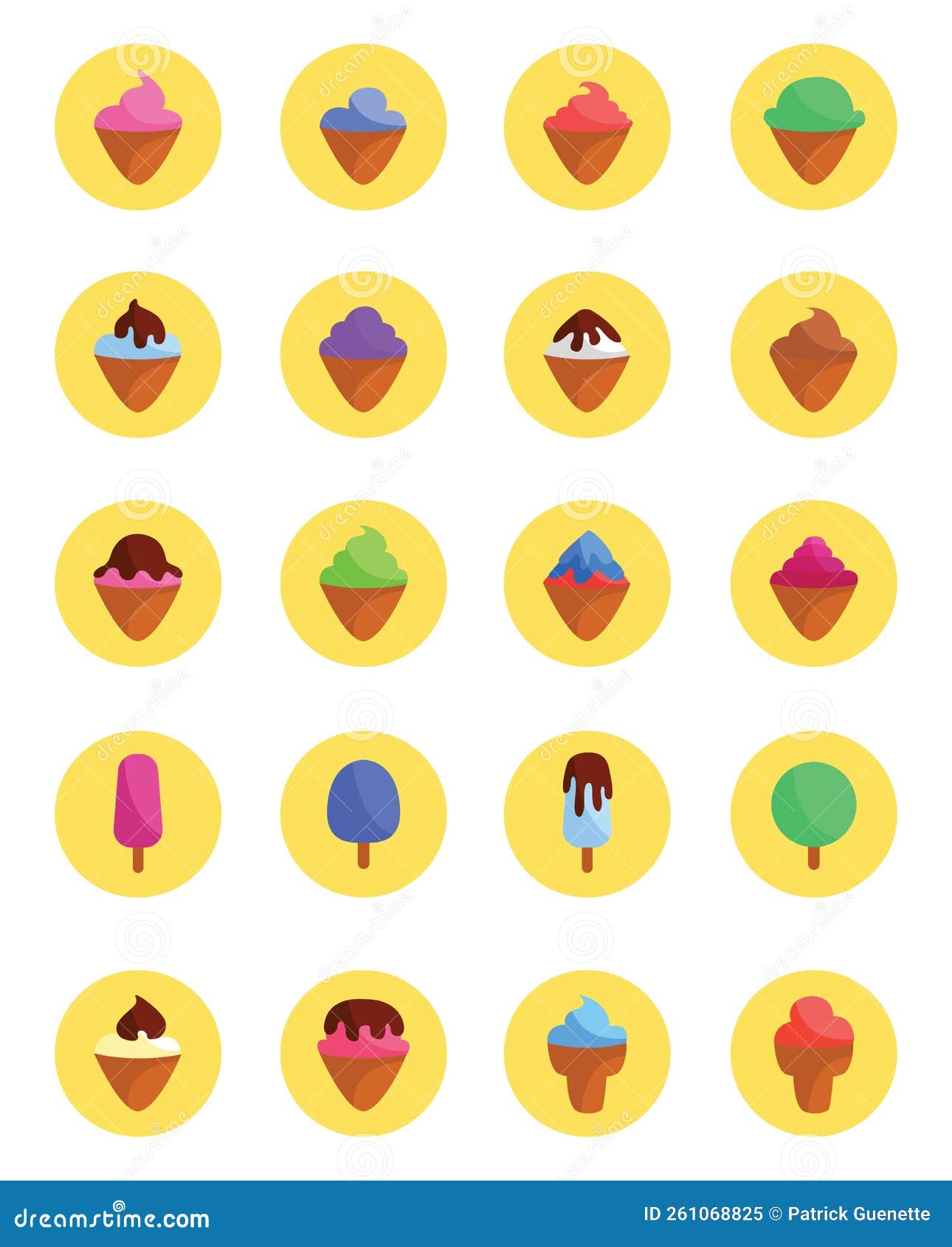 Sweet Ice Cream Icon Stock Vector Illustration Of Flat 261068825