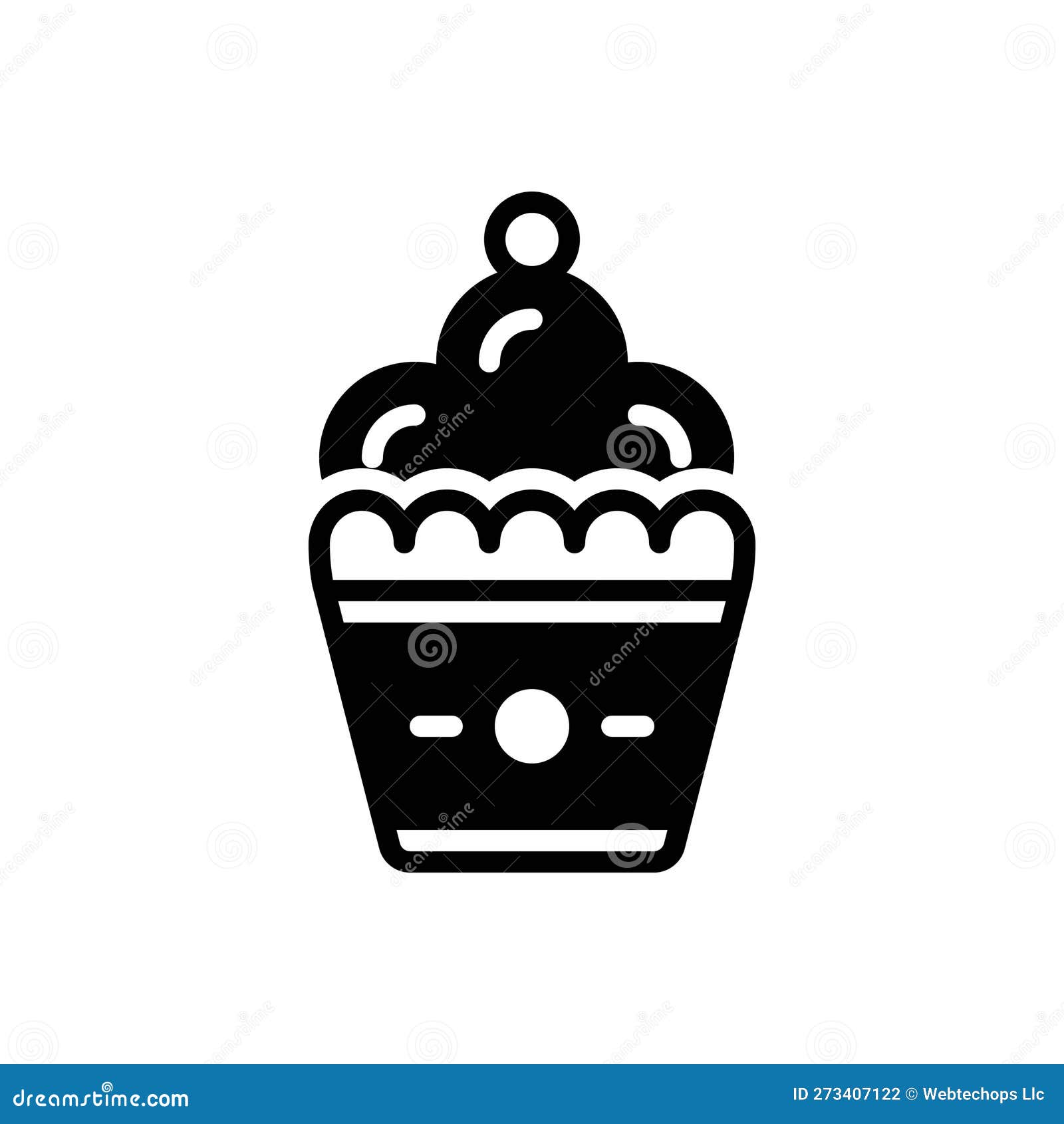 Black Solid Icon for Sweet, Sugary and Cupcake Stock Illustration ...
