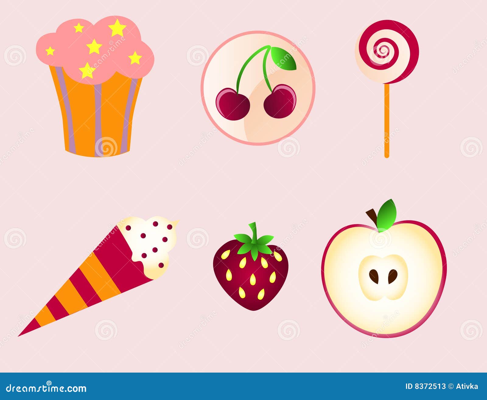 Sweet icons stock vector. Illustration of board, note - 8372513