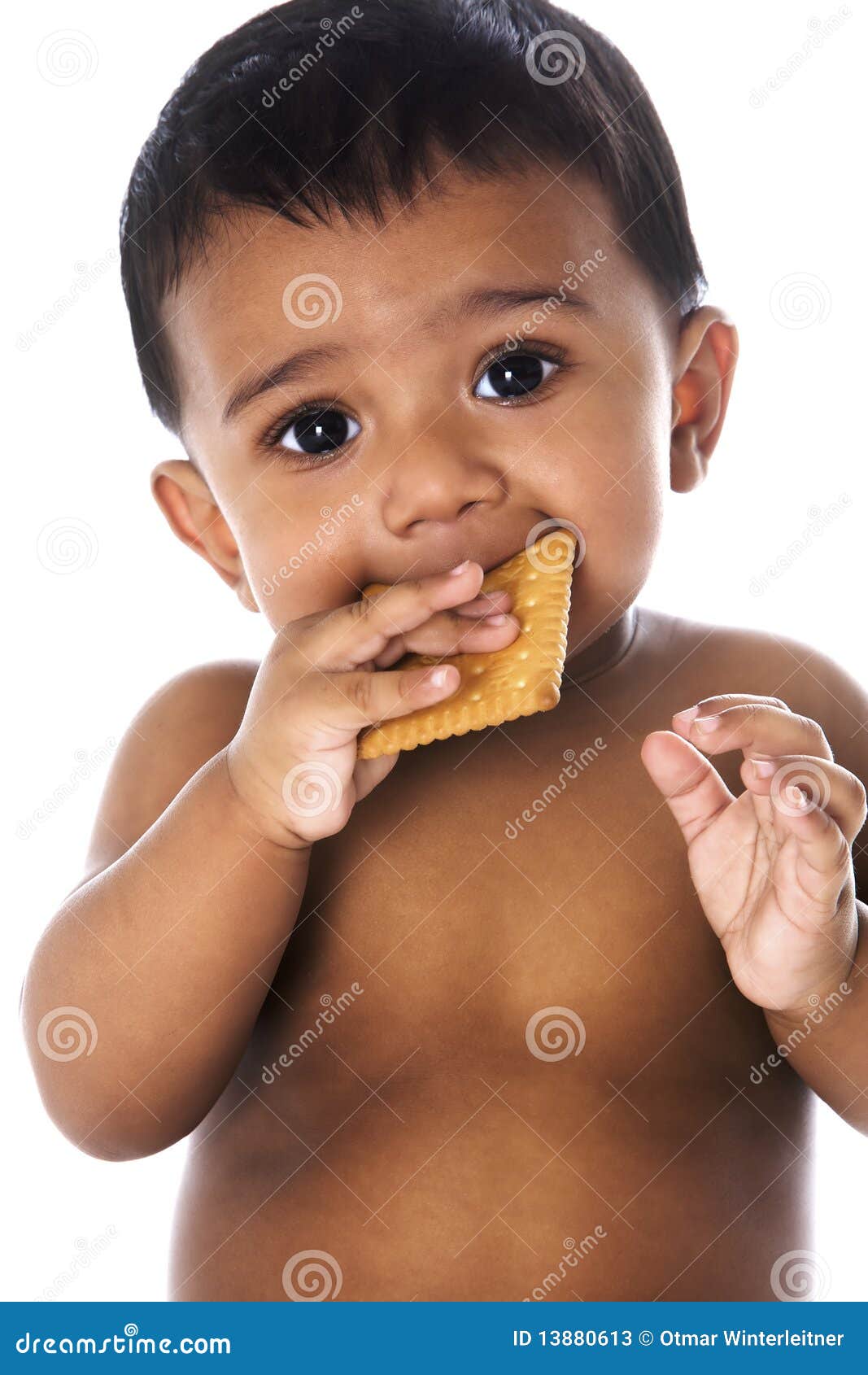 Sweet Indian Baby Eating a Cookie Stock Image - Image of infant, face ...