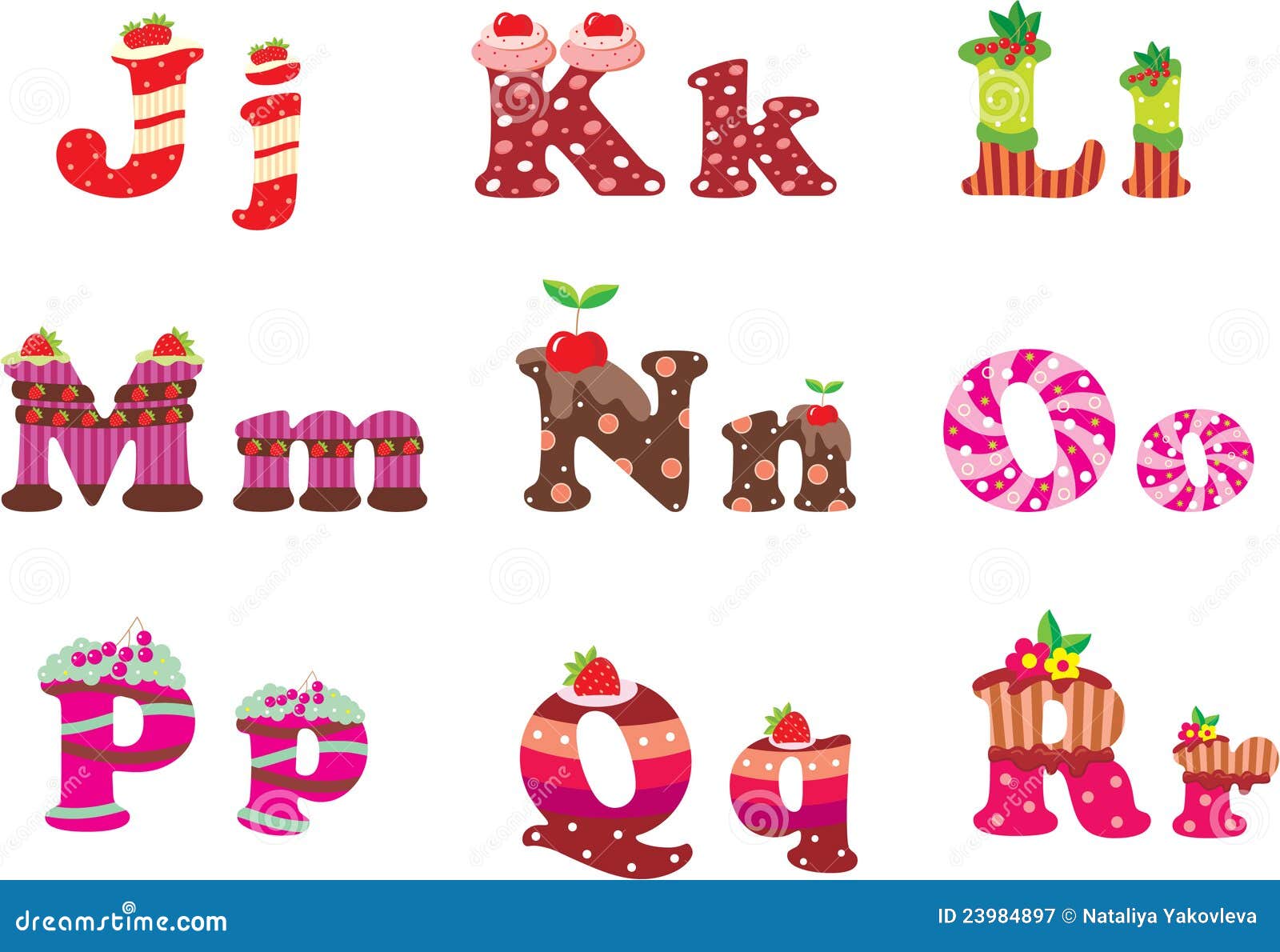 Sweet Letters of the Alphabet Stock Vector - Illustration of element ...