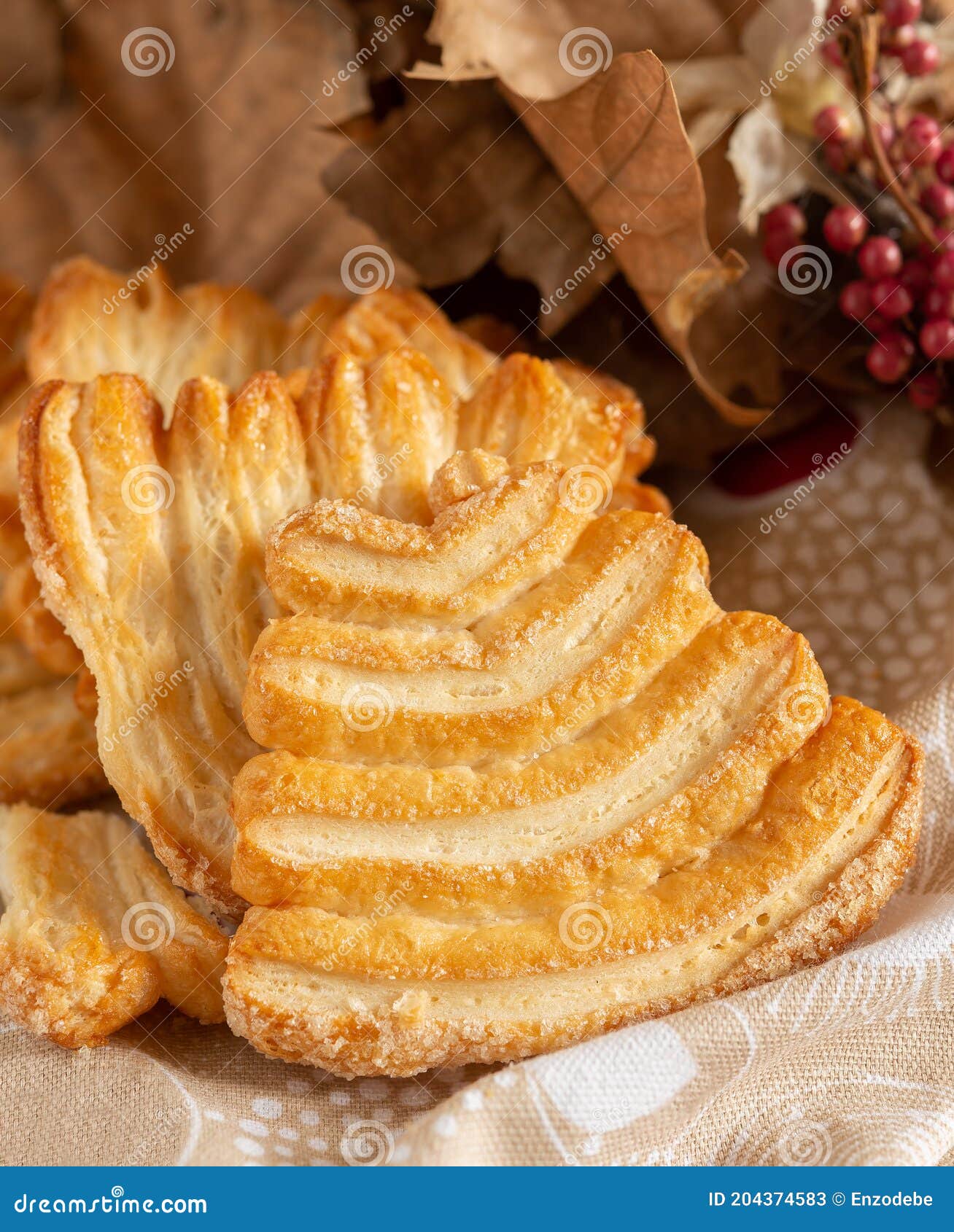 Sweet and Light Puff Pastry with Honey Stock Image - Image of wafers ...