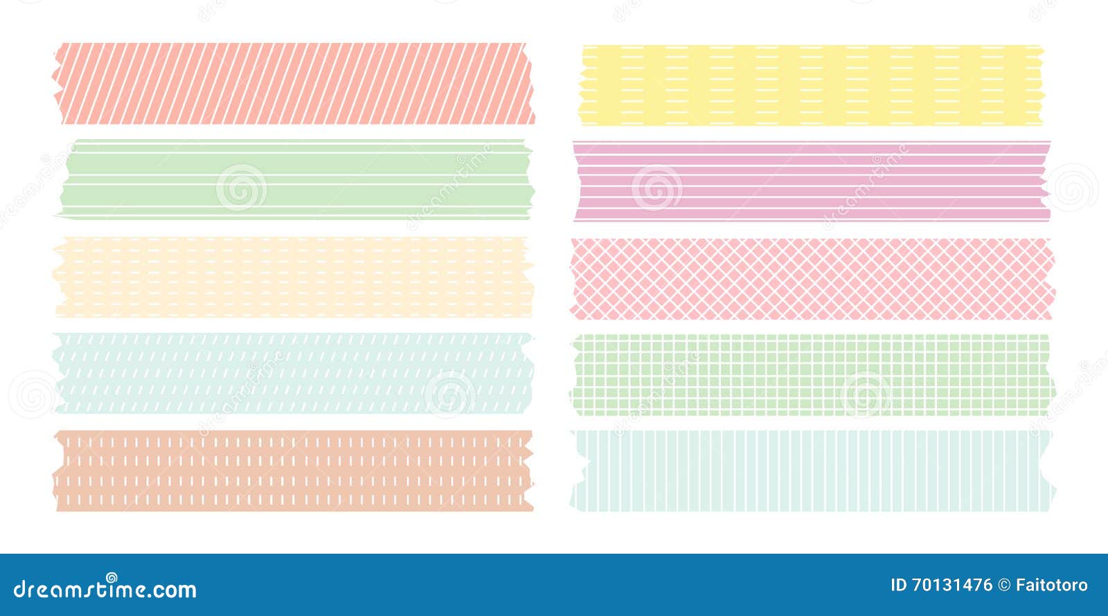Sweet Line Pattern Masking Tape Collection Stock Vector - Illustration ...
