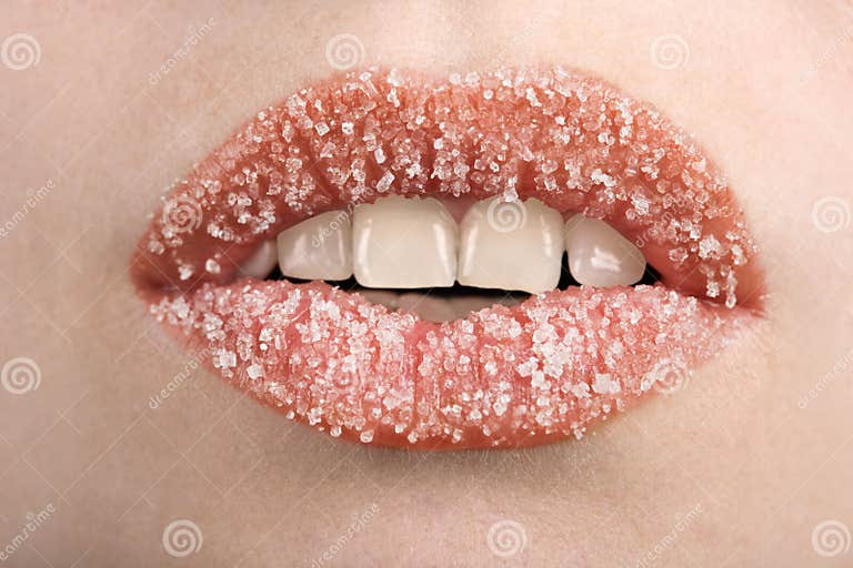 Sweet lips with sugar stock image. Image of delicious - 6807515