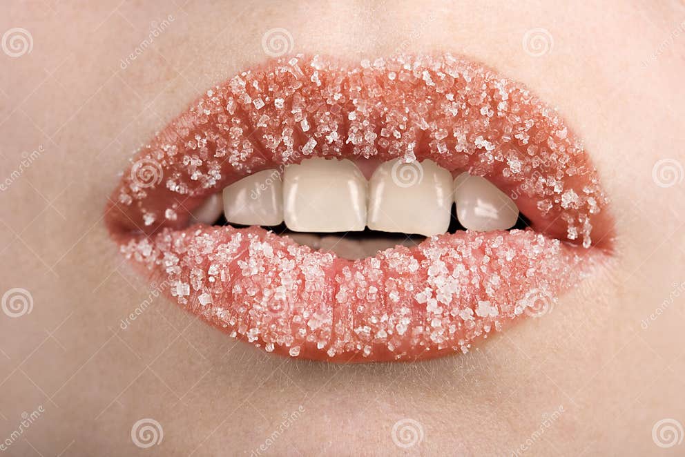 Sweet lips with sugar stock image. Image of delicious - 6807515
