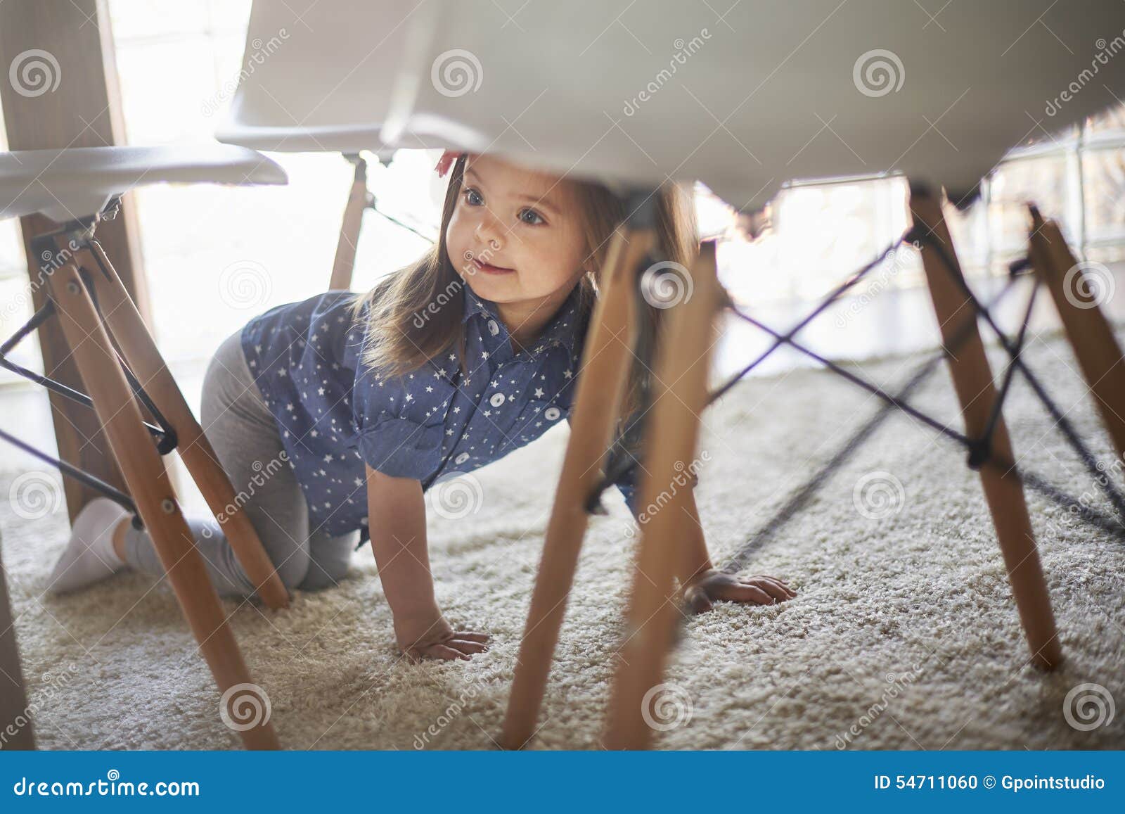 Child Hiding Under Chair Stock Photos - Free & Royalty-Free Stock ...