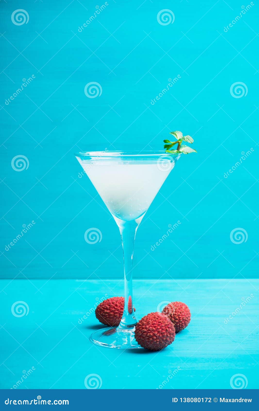 Sweet Lychee Martini on the Rustic Background Stock Photo - Image of ...