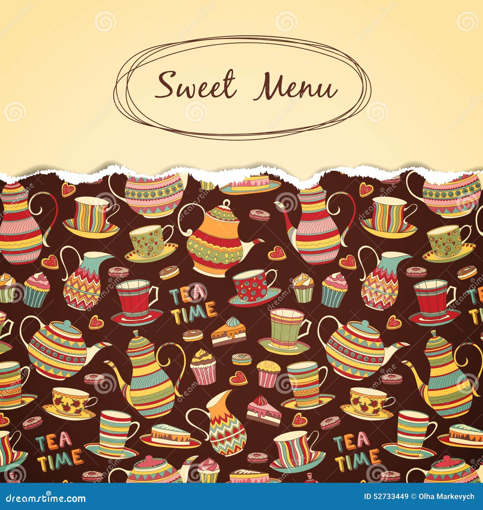 Sweet Menu stock vector. Illustration of poster, paper - 52733449