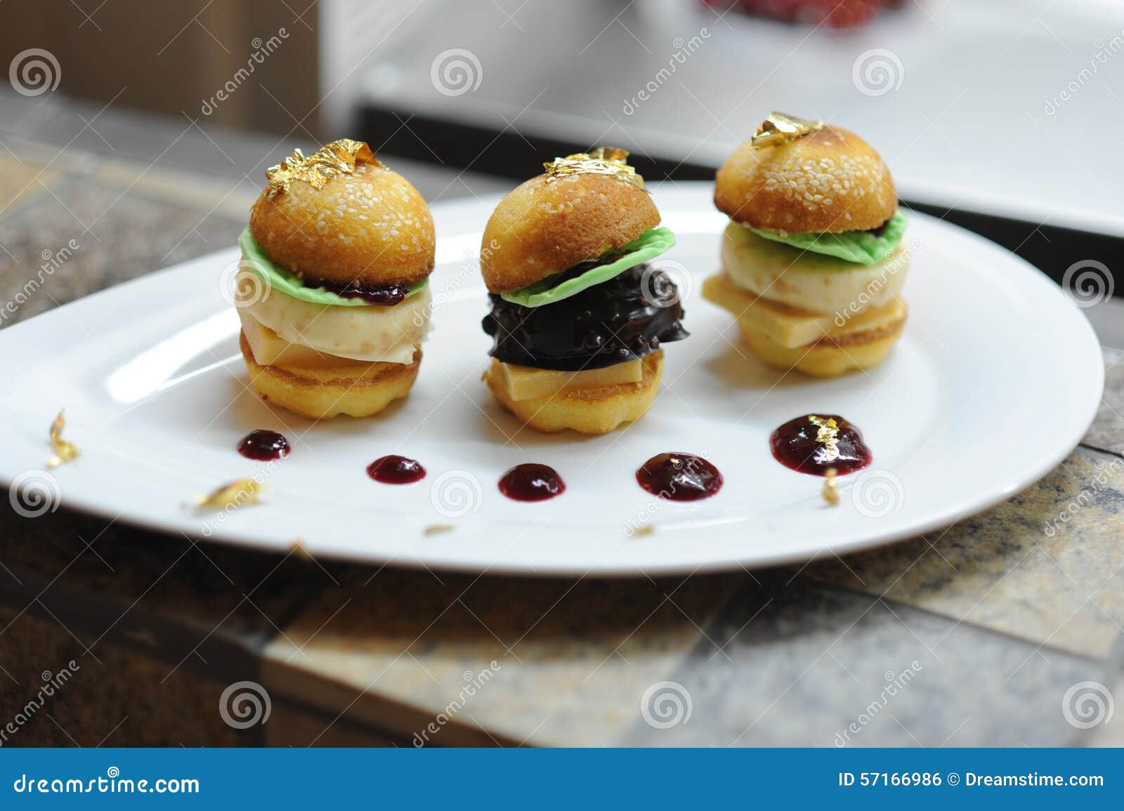Sweet Mini Burgers stock photo. Image of gourmet, idea - 57166986