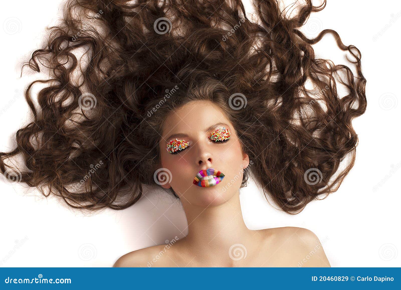 Sweet Model Posing with Closed Eyes Stock Image - Image of delicious ...