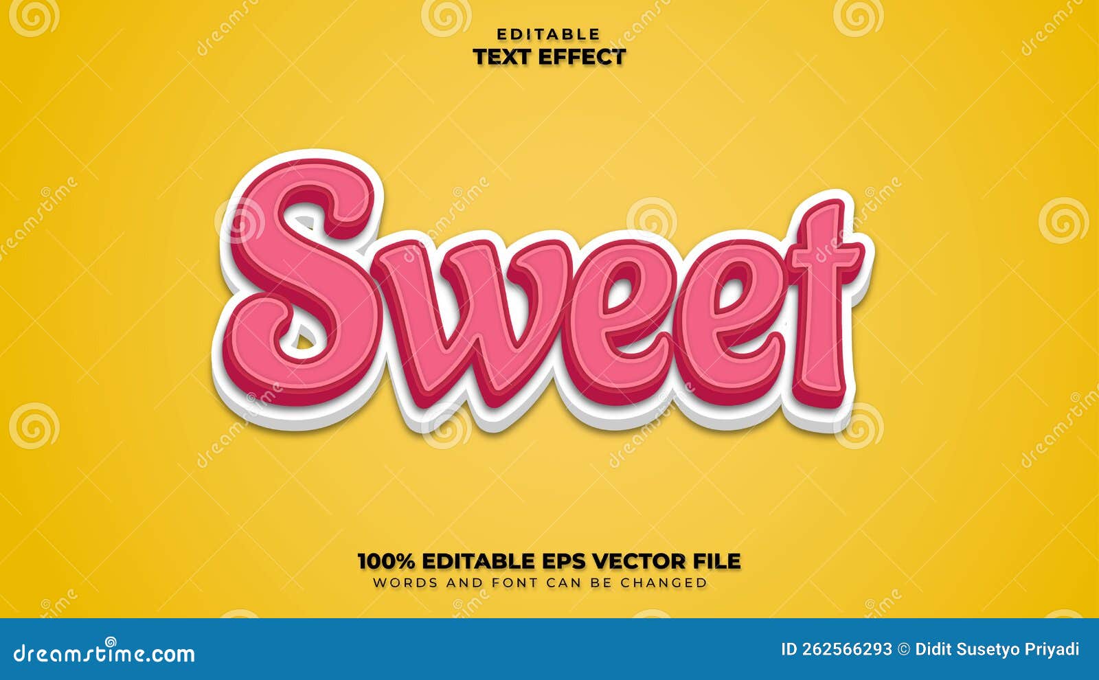 Sweet Text Effect, Editable Text Effect Stock Vector - Illustration of ...