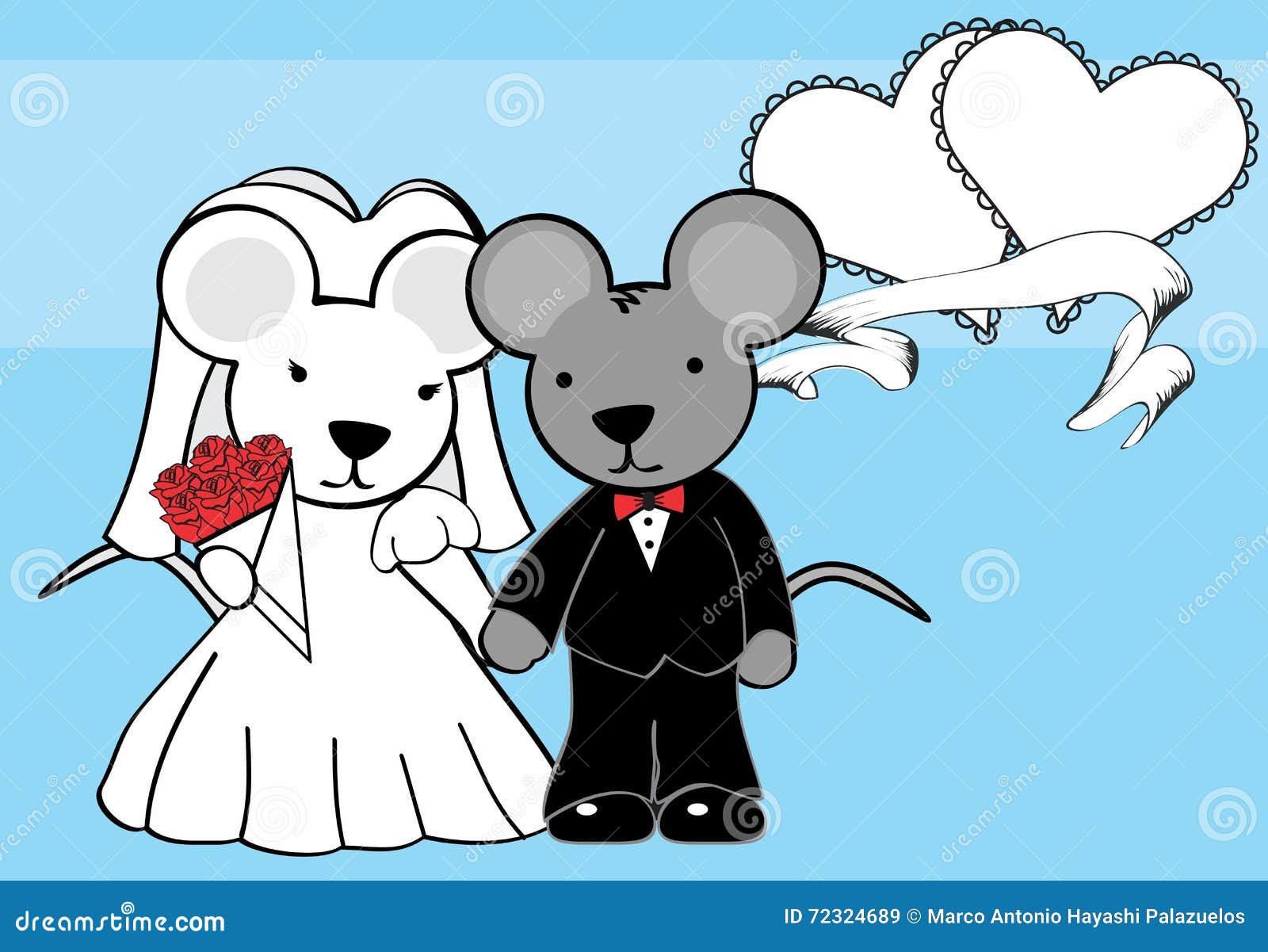 Sweet Mouse Married Cartoon Background Stock Vector - Illustration of ...