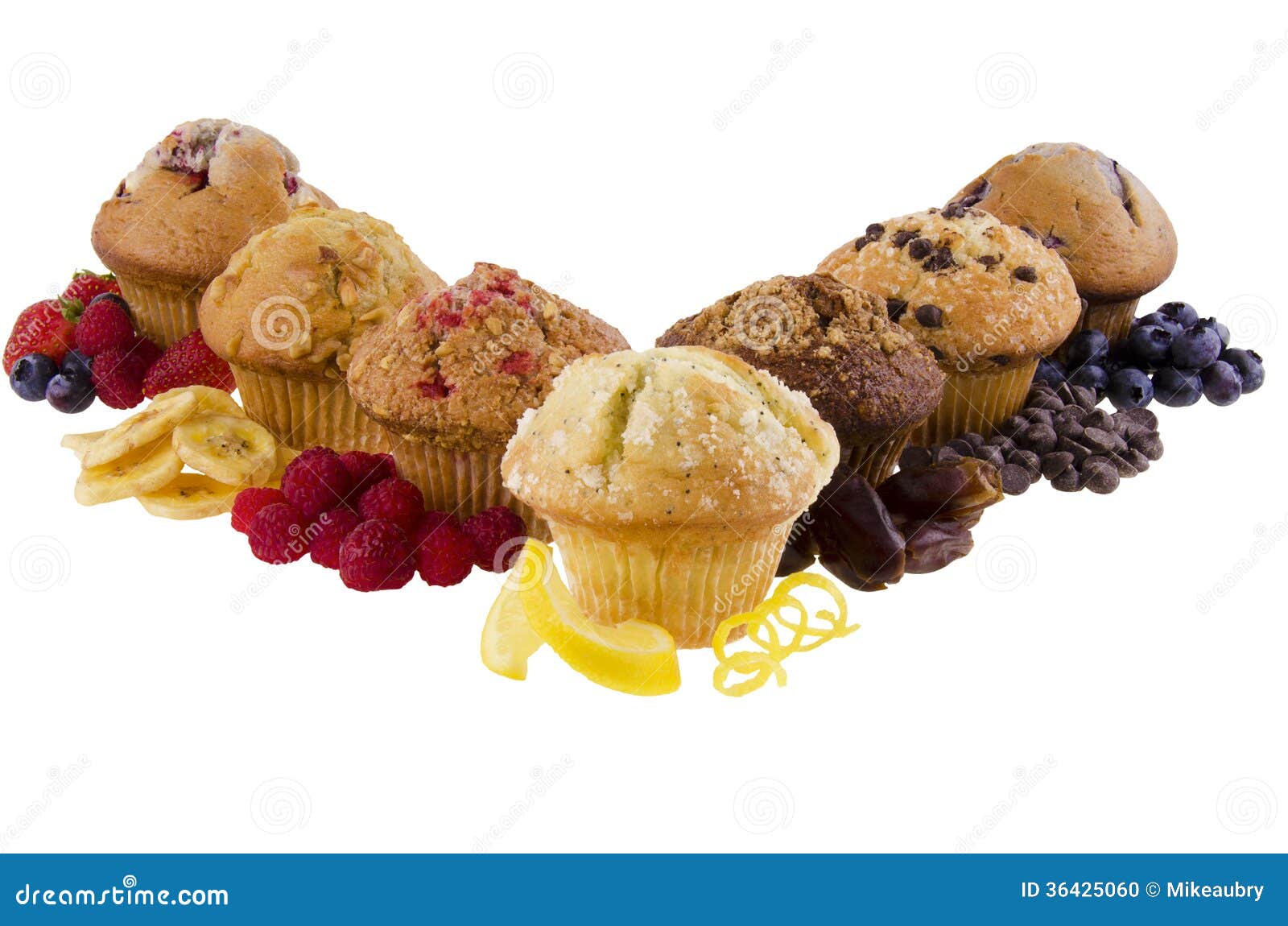 Sweet Muffins on White Background Stock Photo - Image of close, healthy ...