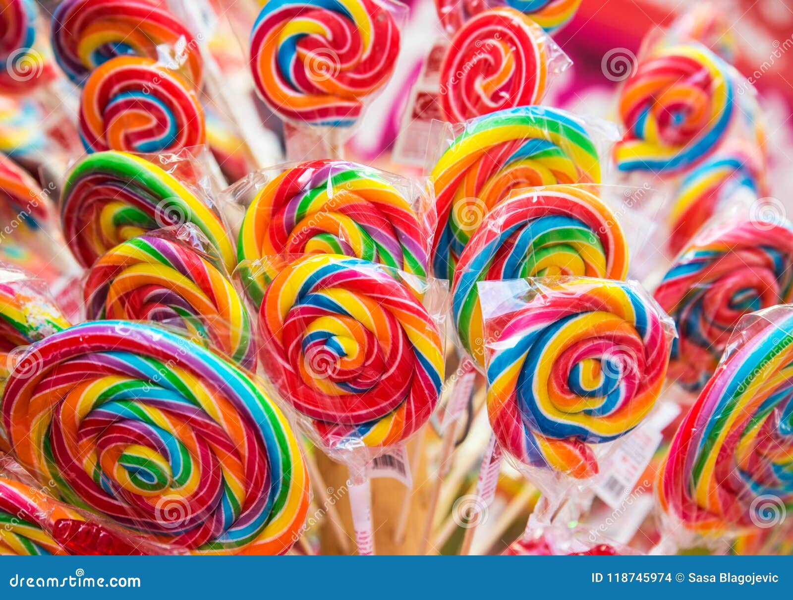 Sweet Multicolored Lollipops Stock Photo - Image of sweet, bright ...
