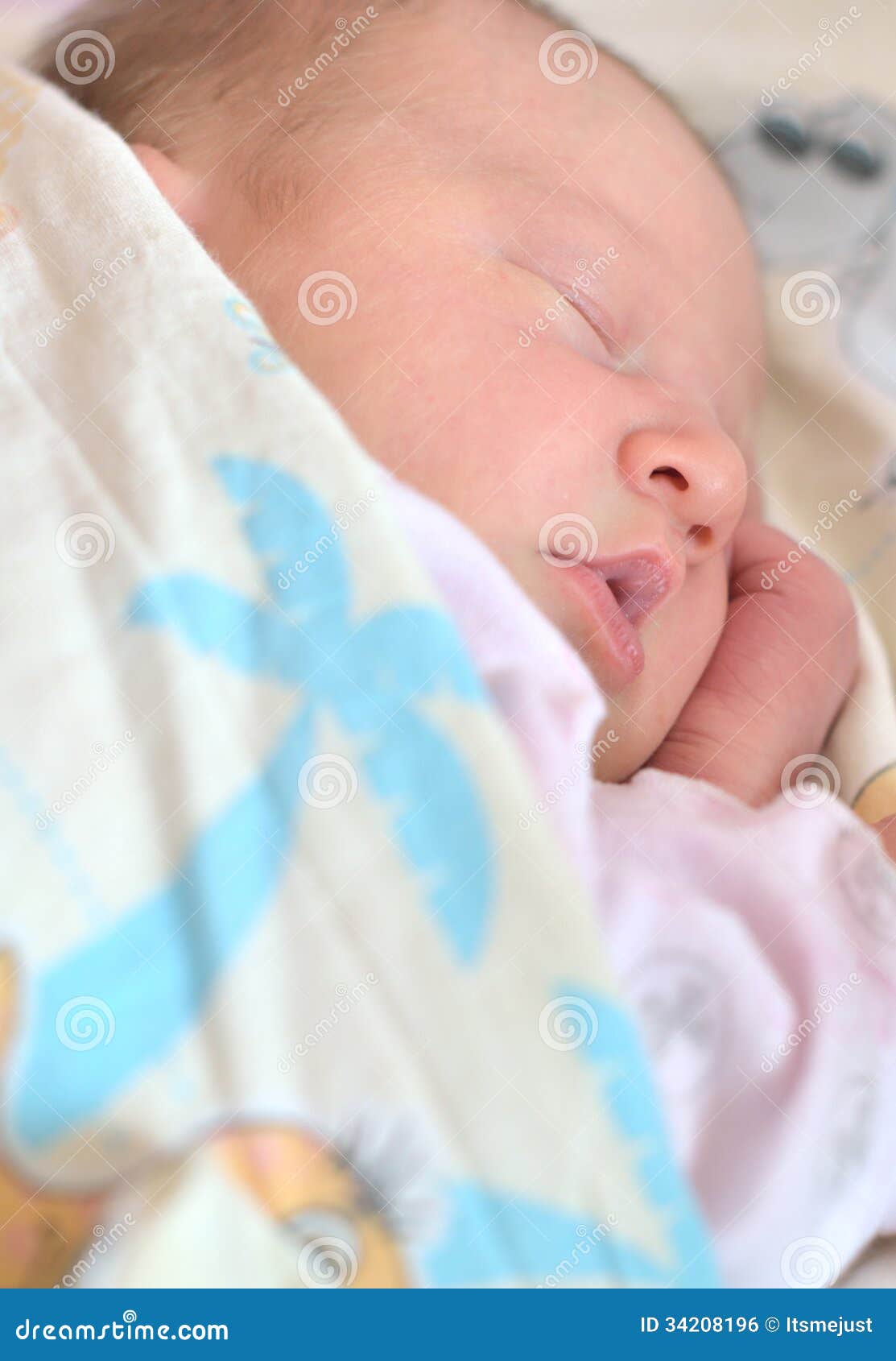 Sweet newborn baby. stock photo. Image of childhood, relaxation - 34208196