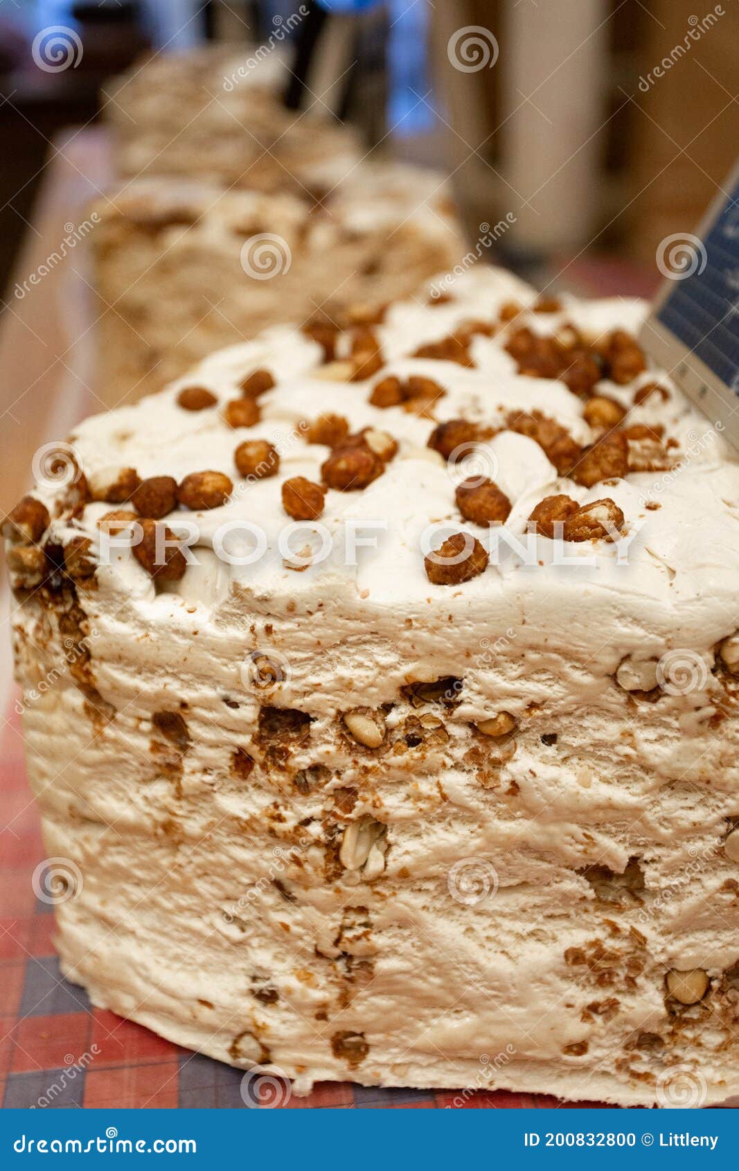 Sweet Nougat with Nuts Seen from a Confectionary Store. Stock Photo ...