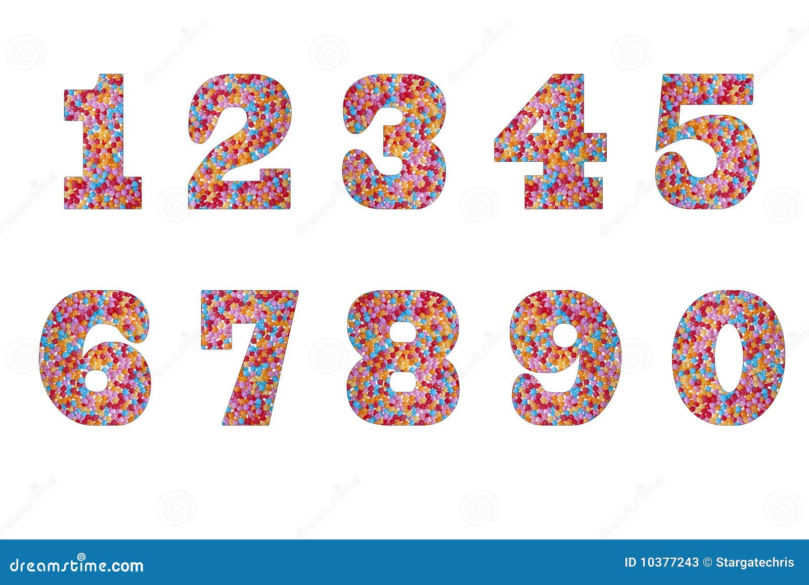 Sweet Numbers stock image. Image of coloured, orange - 10377243