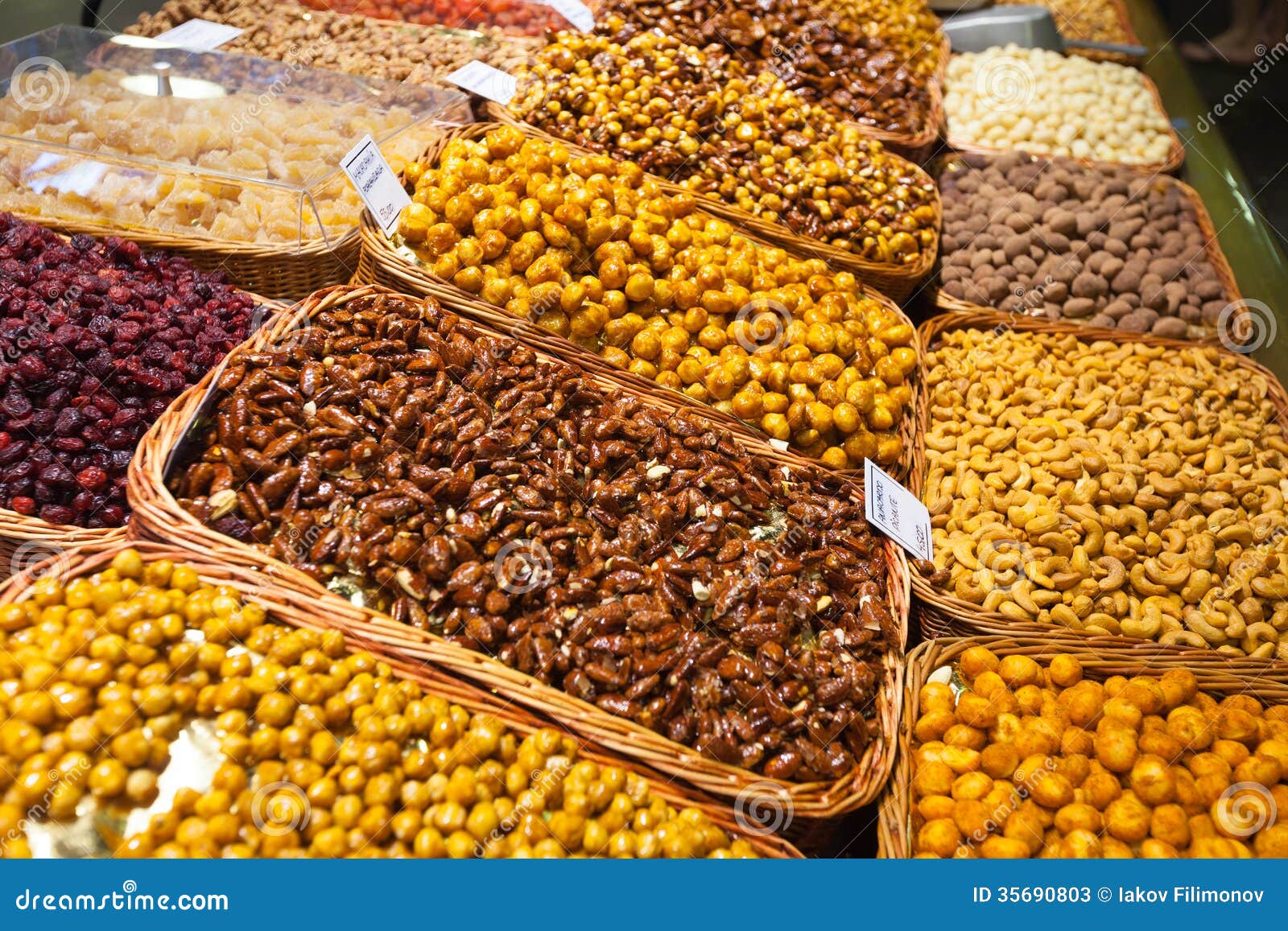 Sweet nuts on counter stock image. Image of snack, delicious - 35690803
