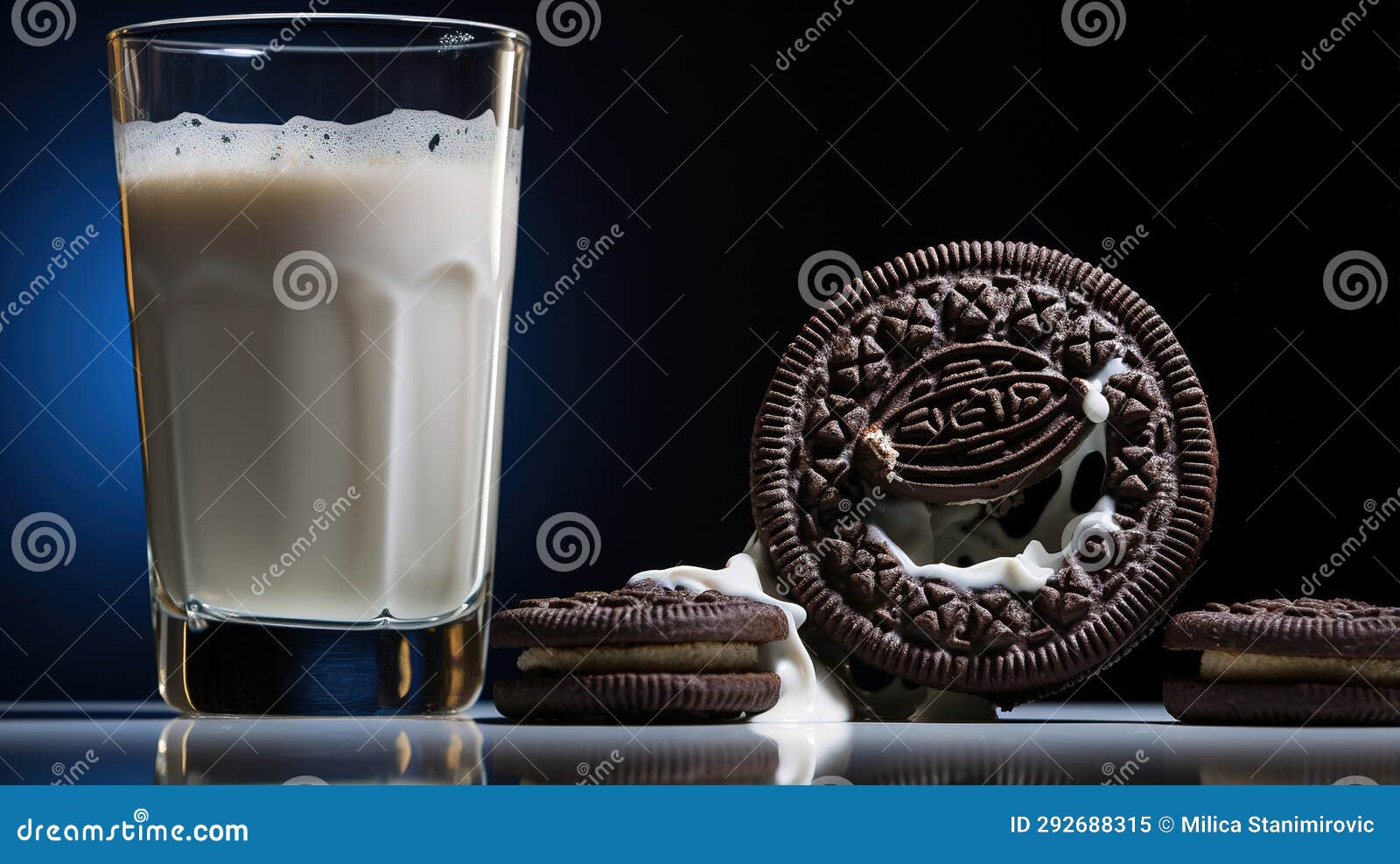 Sweet Oreo Cookie Delight: Mixing with Milk Stock Illustration ...