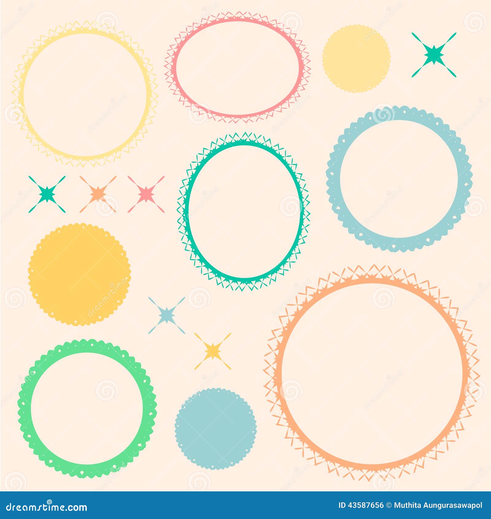 Sweet Ornamental Pastel Border Stock Vector - Illustration of border ...
