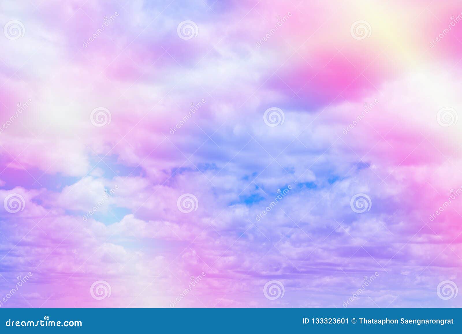 Sweet Pastel Colored Cloud and Sky with Sun Light, Soft Cloudy W Stock ...