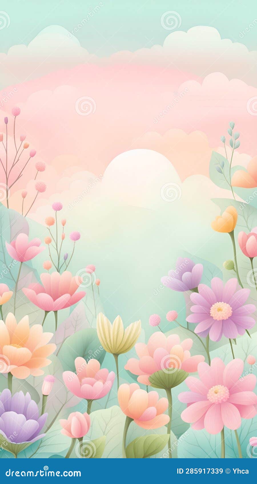 Sweet Pastel Garden Background AI Generated Stock Illustration ...