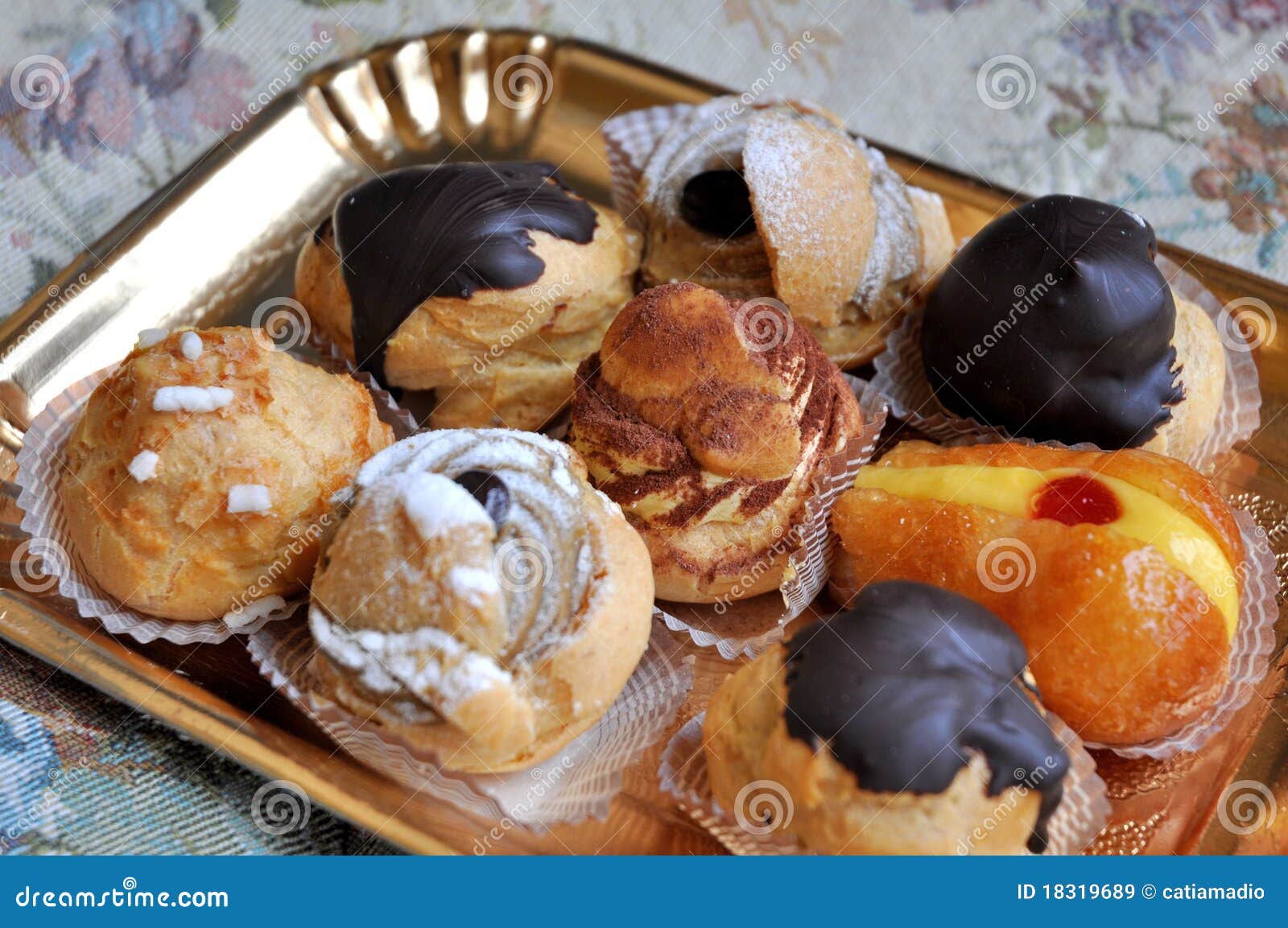 Sweet pastries stock image. Image of cakes, tray, sweet - 18319689
