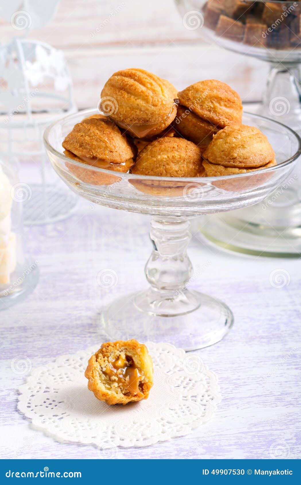 Sweet Pastry Balls with Caramel Filling Stock Photo - Image of stuffed ...