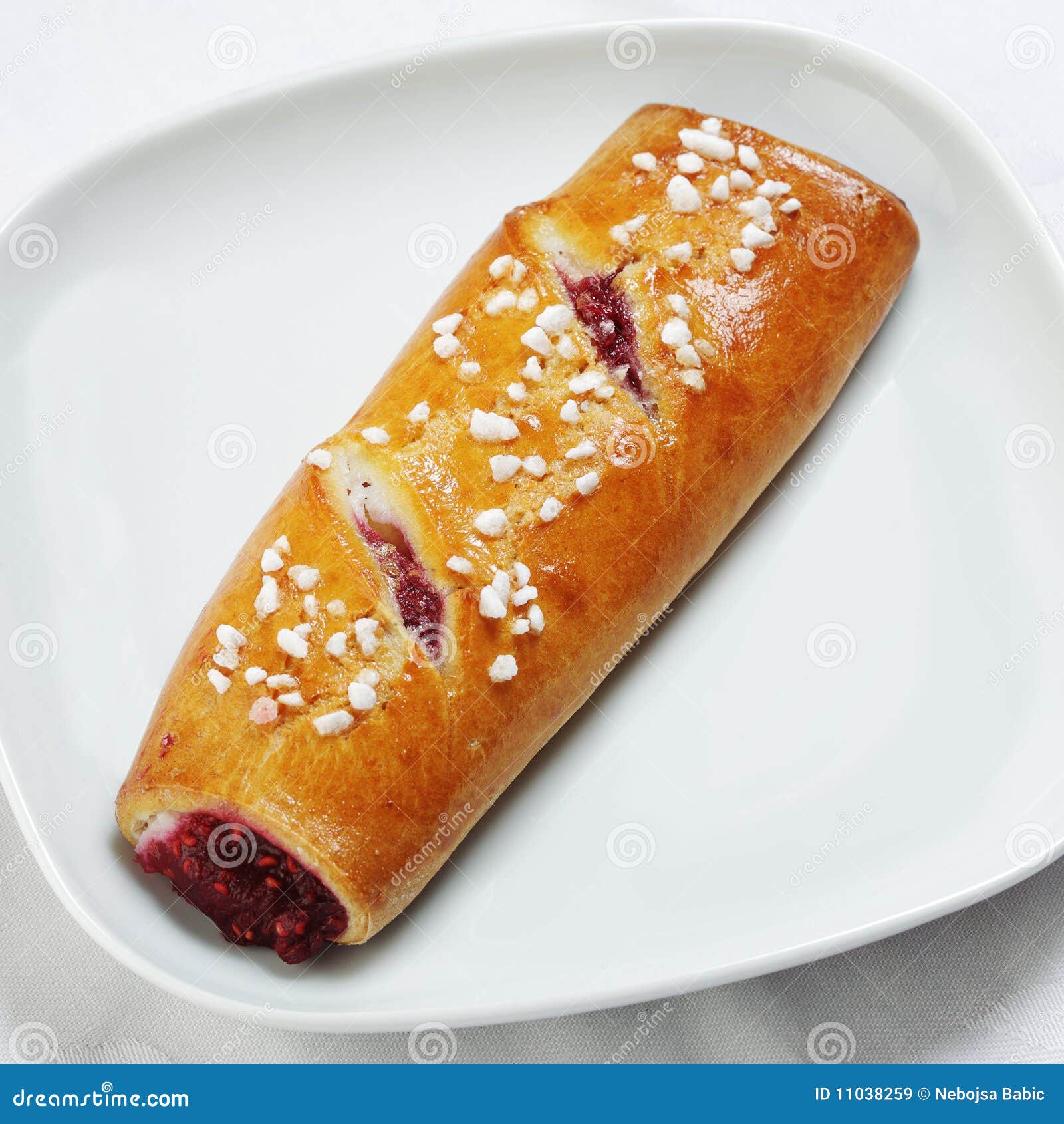 Sweet Pastry on White Plate Stock Image - Image of yummy, tasty: 11038259