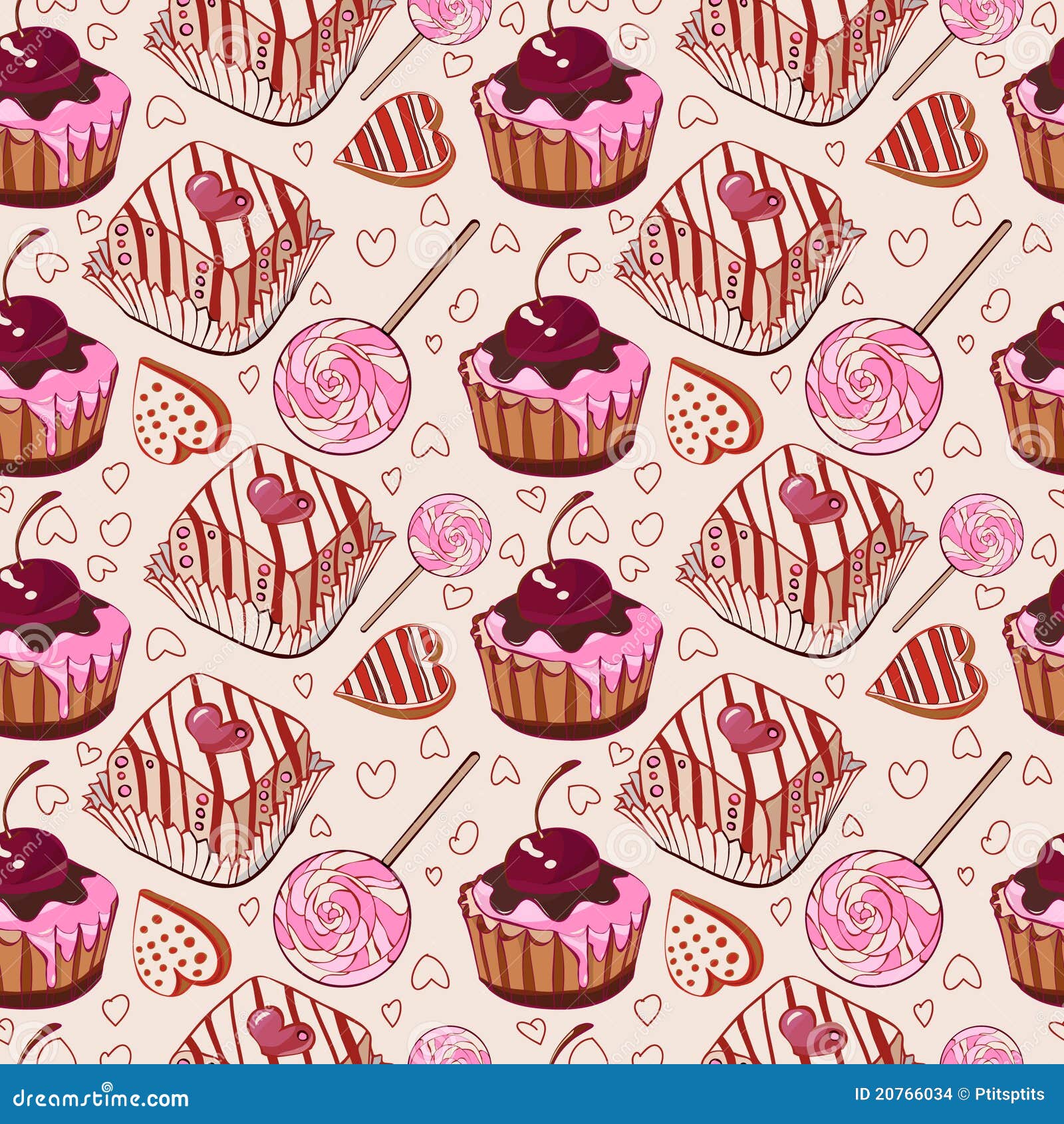 Sweet pattern with cakes stock vector. Illustration of confectionery ...