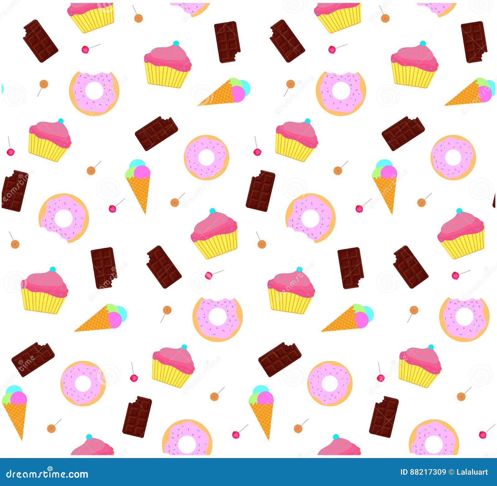 Sweet pattern stock vector. Illustration of chocolate - 88217309