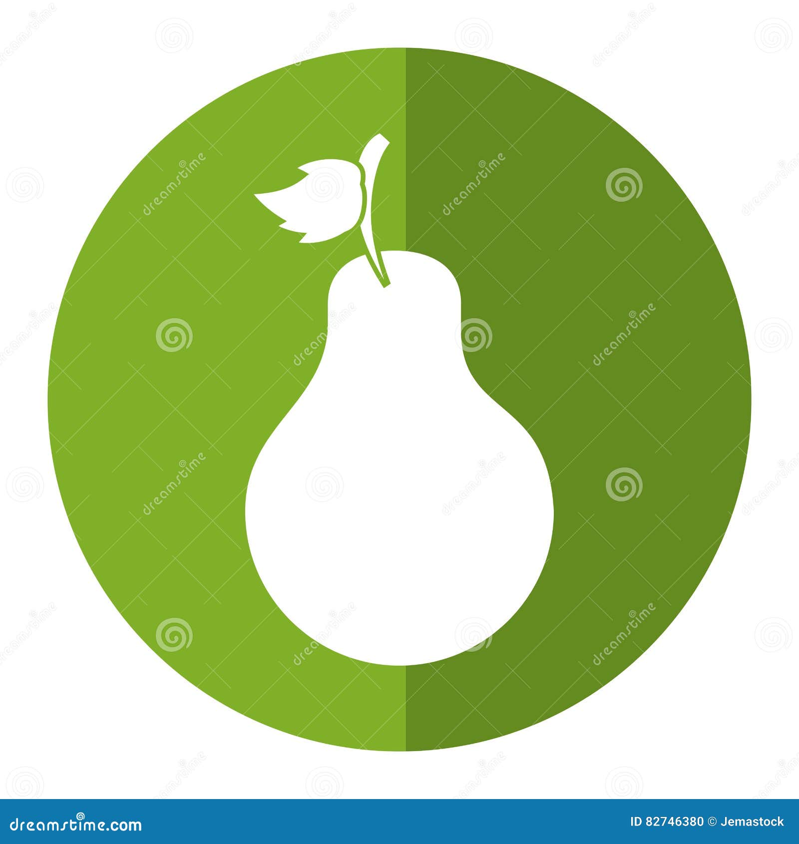 Sweet Pear Fruit Green Circle Shadow Stock Vector - Illustration of ...