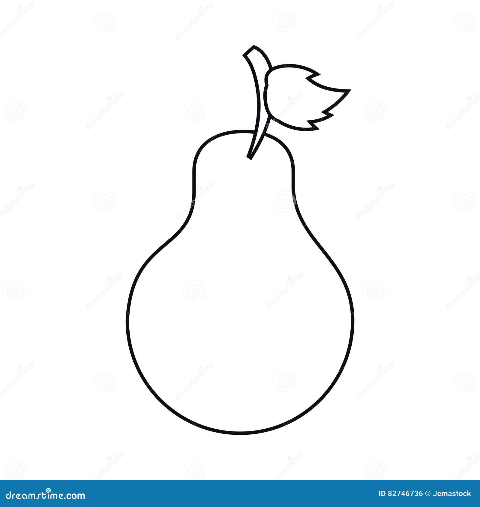 Sweet pear fruit outline stock vector. Illustration of design - 82746736