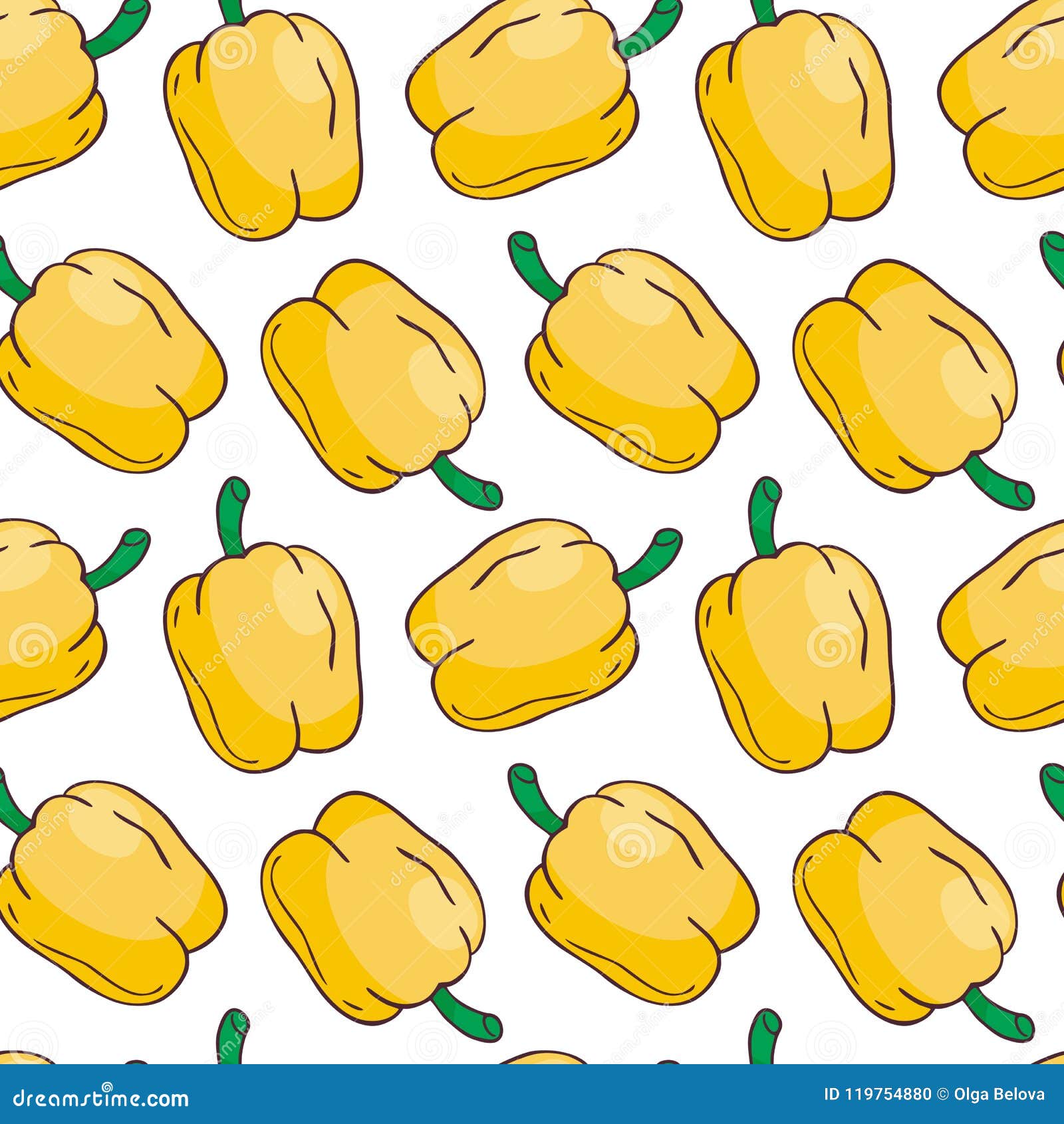 Sweet Pepper in Doodle Style Stock Vector - Illustration of background ...