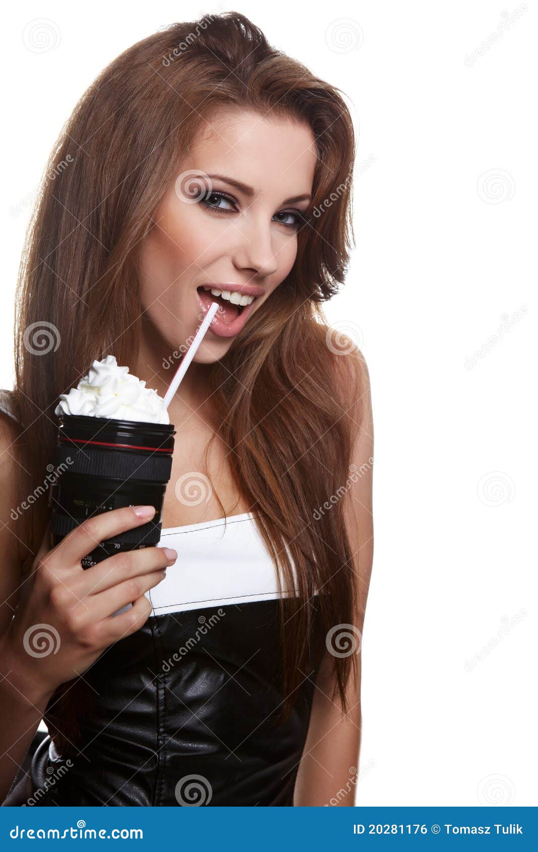 Sweet photography girl. stock photo. Image of happy, lens - 20281176