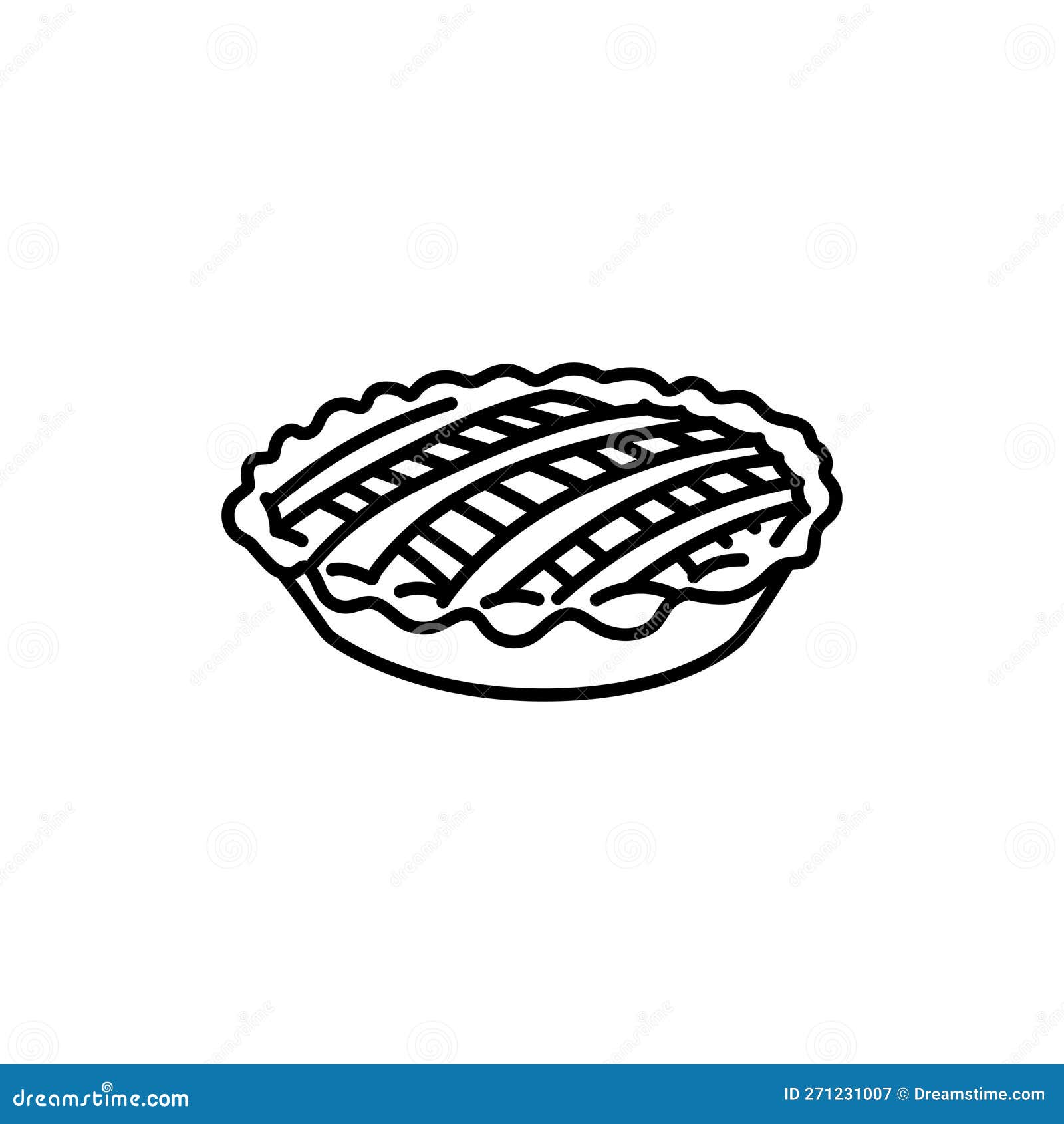Sweet Pie Black Line Icon. Bakery Stock Vector - Illustration of ...