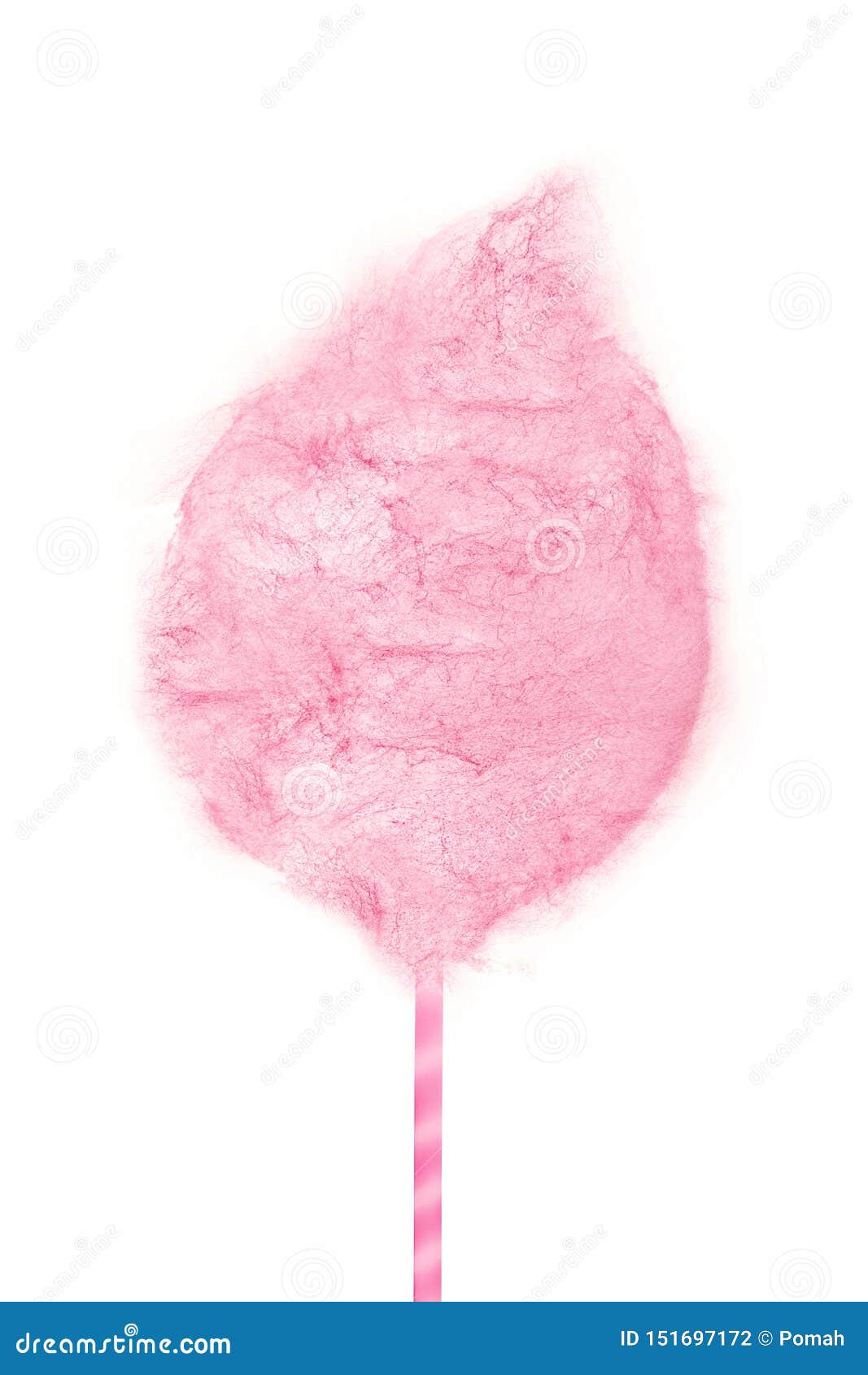 Sweet Pink Cotton Candy Isolated on White Background Stock Photo ...