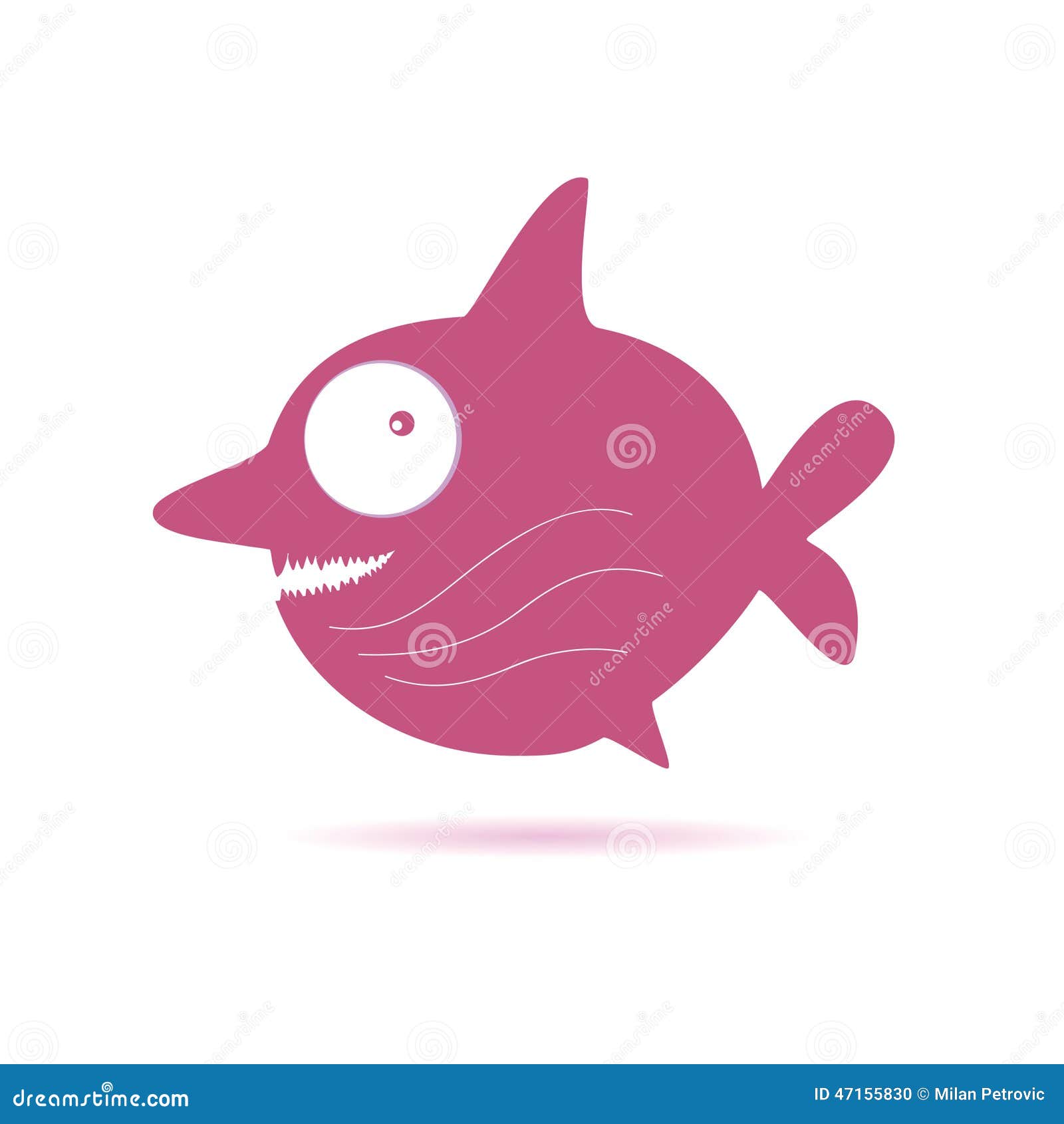 Sweet Pink Fish Vector Illustration Stock Vector - Illustration of ...