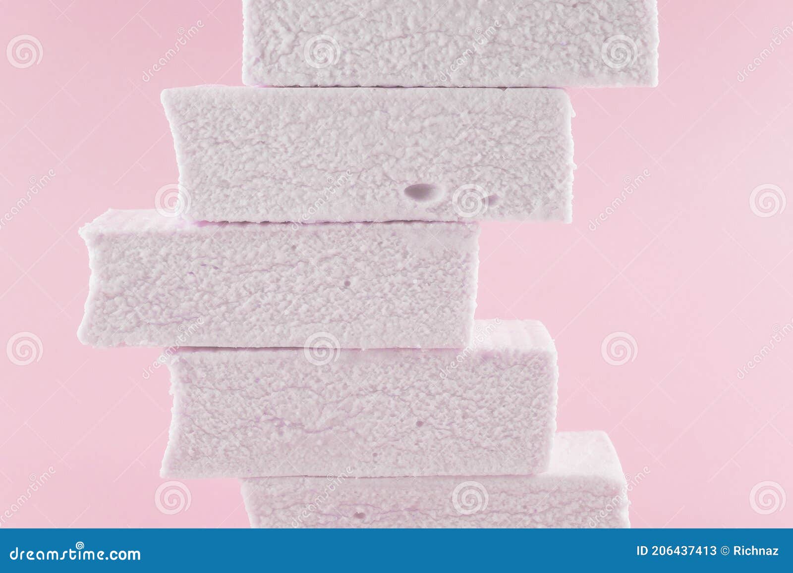 Sweet Pink Marshmallow Rectangular Shape in the Form of a Geometric ...