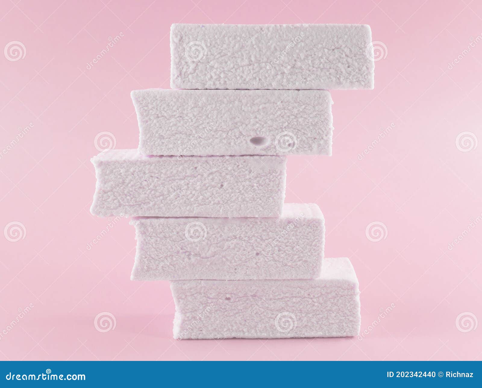 Sweet Pink Marshmallow Rectangular Shape in the Form of a Geometric ...