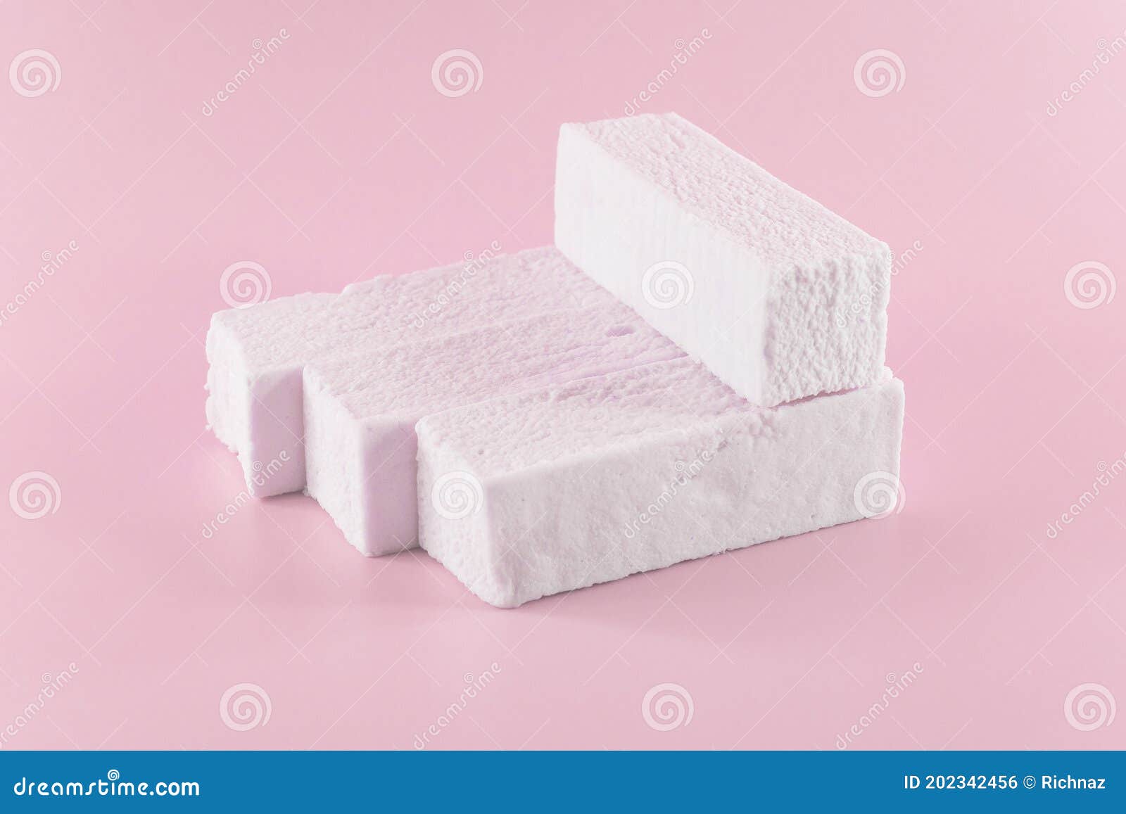 Sweet Pink Marshmallow Rectangular Shape in the Form of a Geometric ...